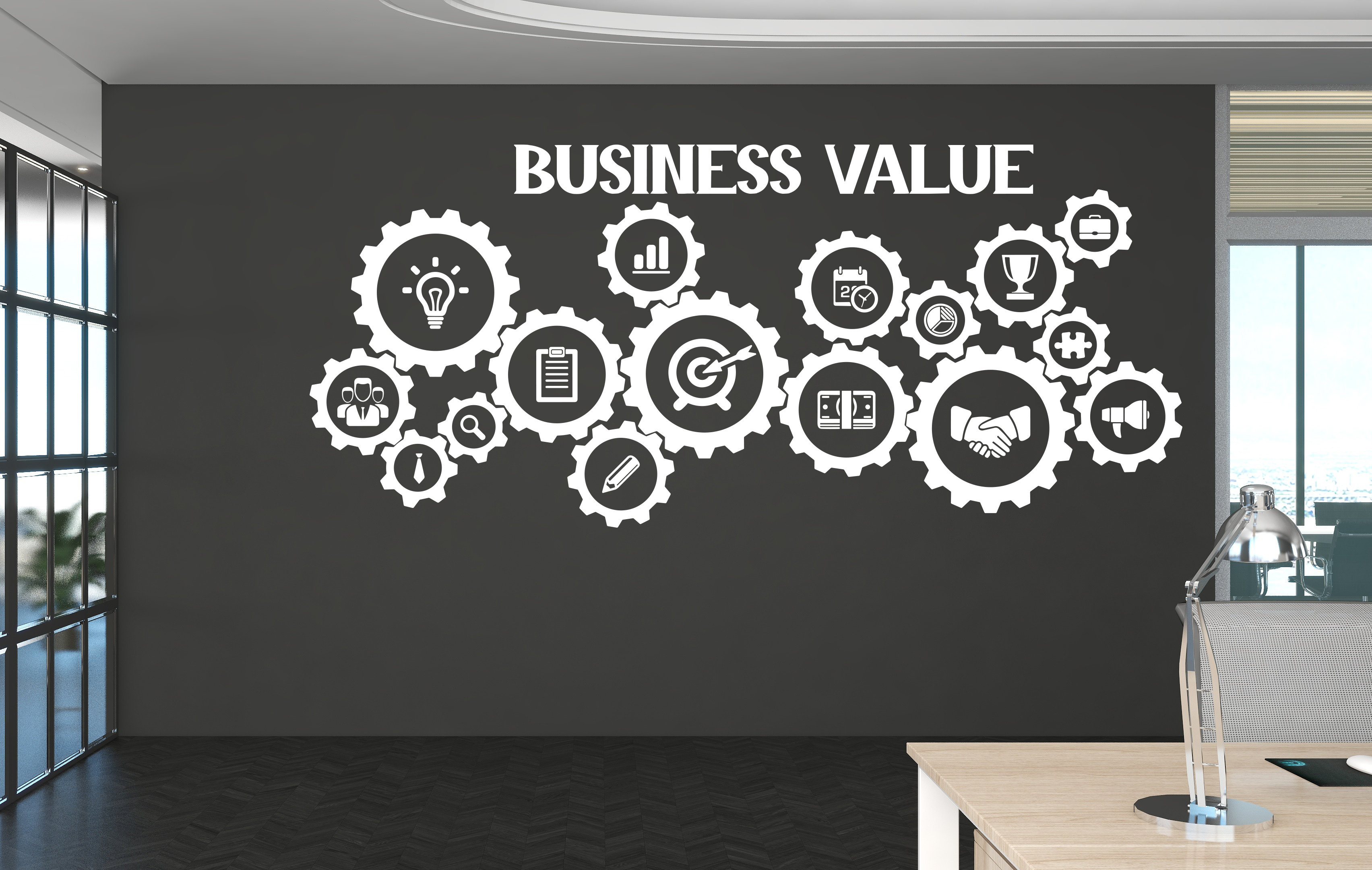 Stickalz Office Wall Decal, Busness Value Sticker Office Decor ...