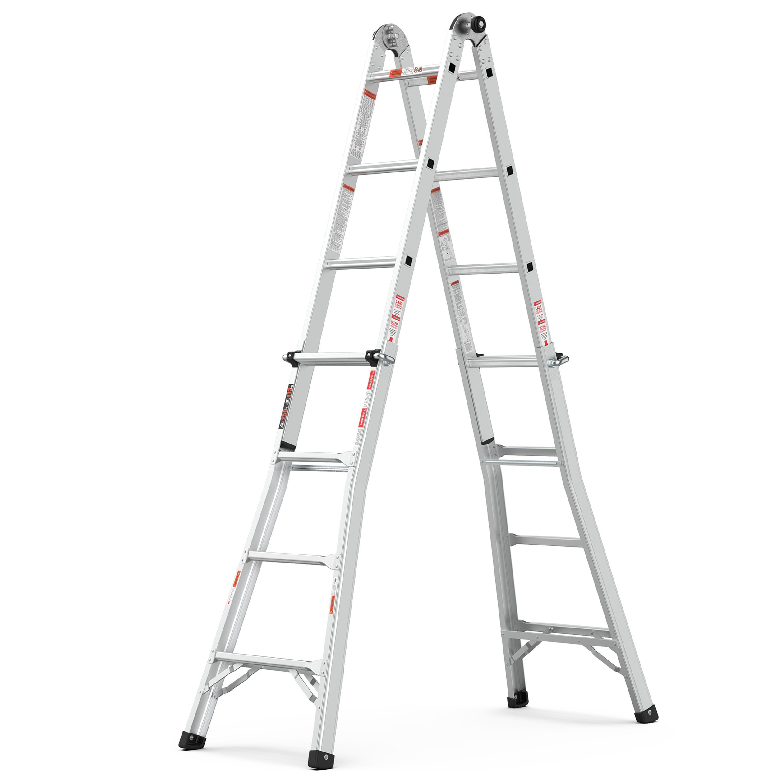 Latitude Run® 17ft Multi-Position Aluminum Foldable Ladder – Dual A ...