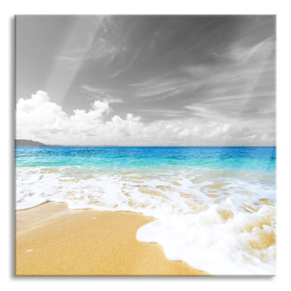 Highland Dunes Glass picture | Mural on real glass Sandy Beach with ...