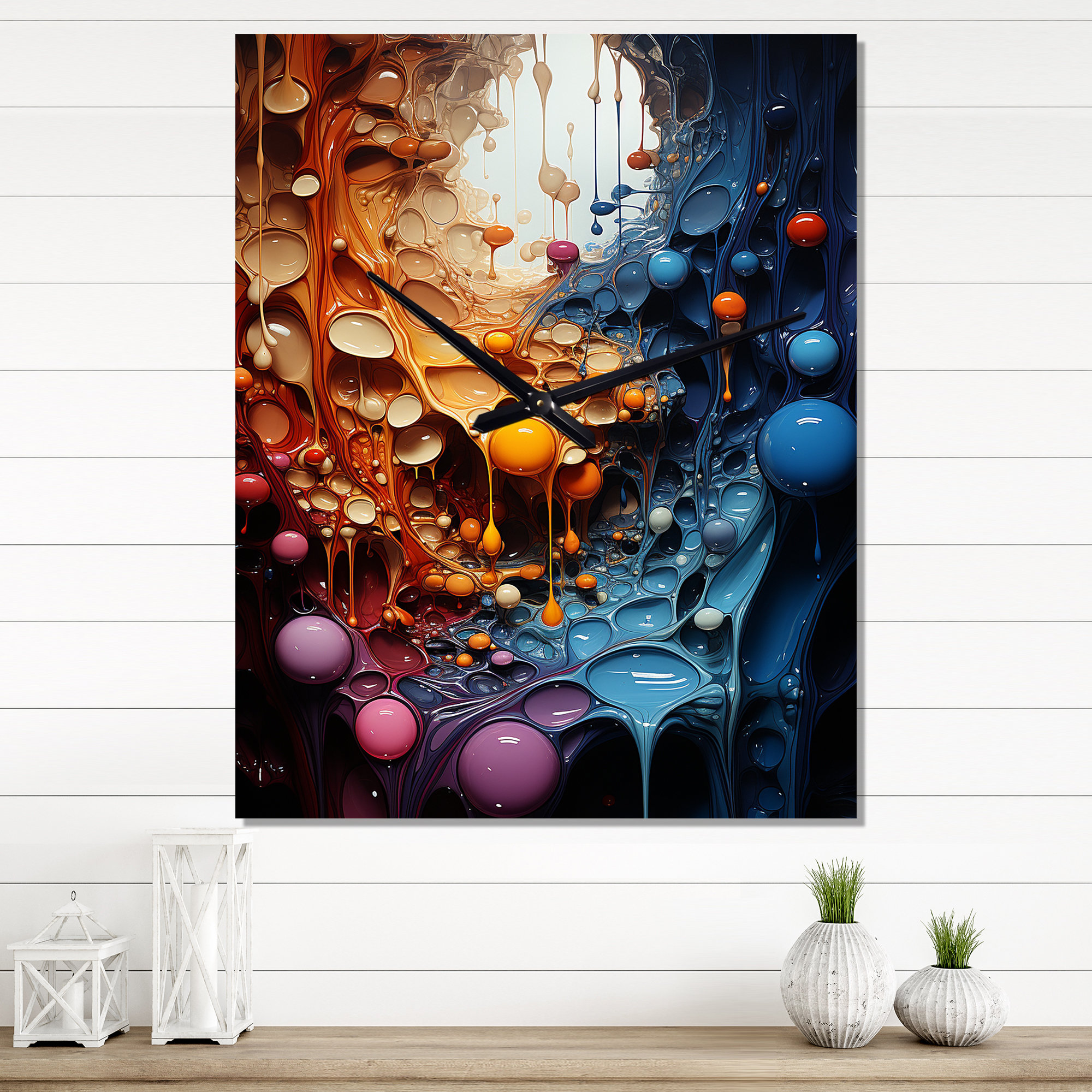East Urban Home Daquanna - Drip Painting Very Wall Clocks | Wayfair