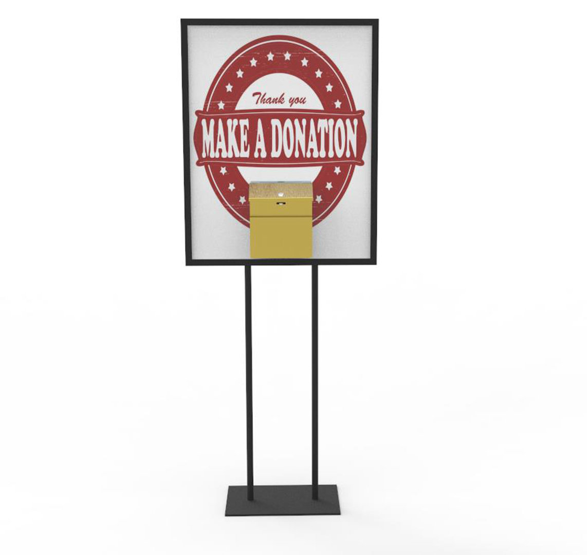 FixtureDisplays Donation Poster Stand, Ballot Collection with Metal ...