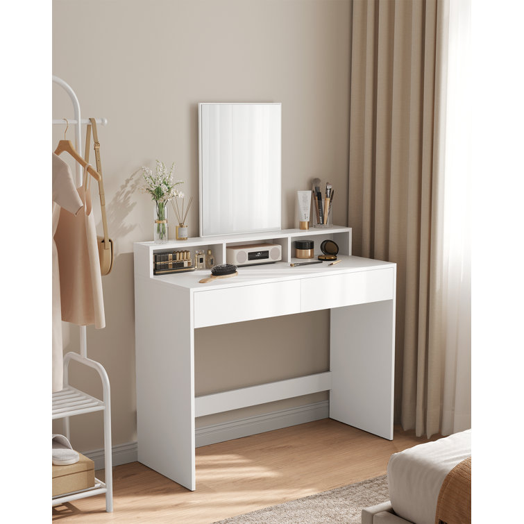Ebern Designs Merujan 100 cm Dressing Table with Mirror & Reviews ...