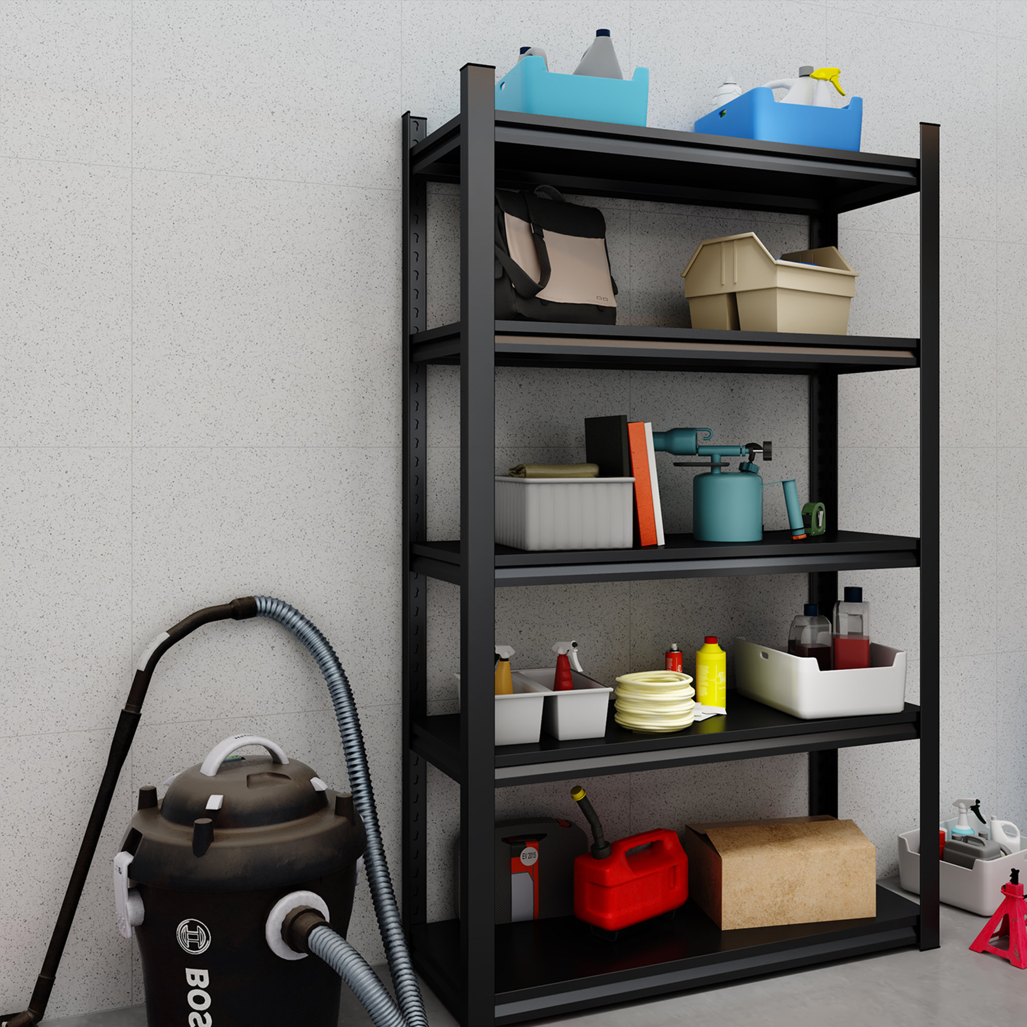 Rebrilliant Kyhl 5-Tier Metal Garage Storage Rack Metal Shelf with ...