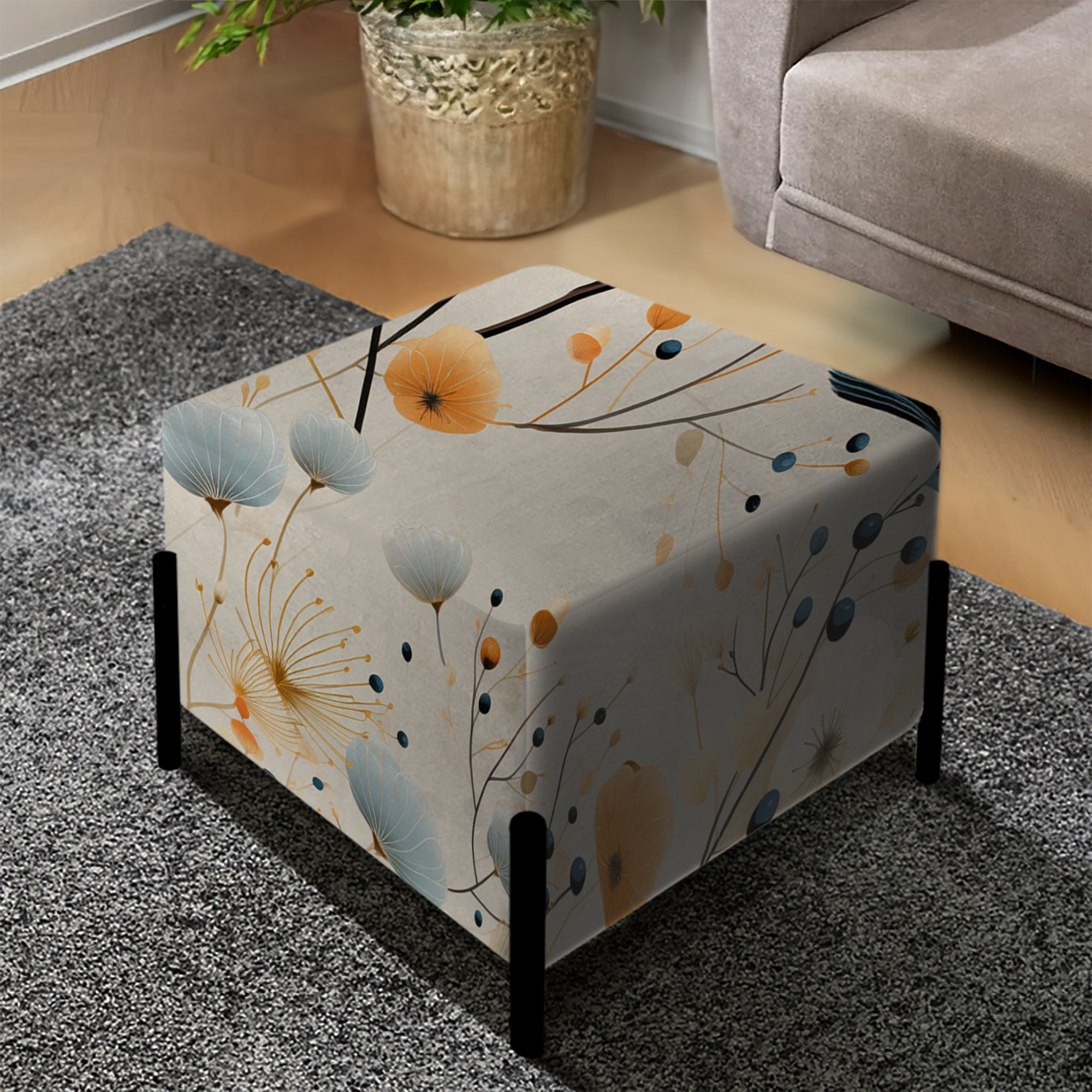 Design Art Japanese Zen Garden Bird - Floral Square Ottoman - Wayfair ...