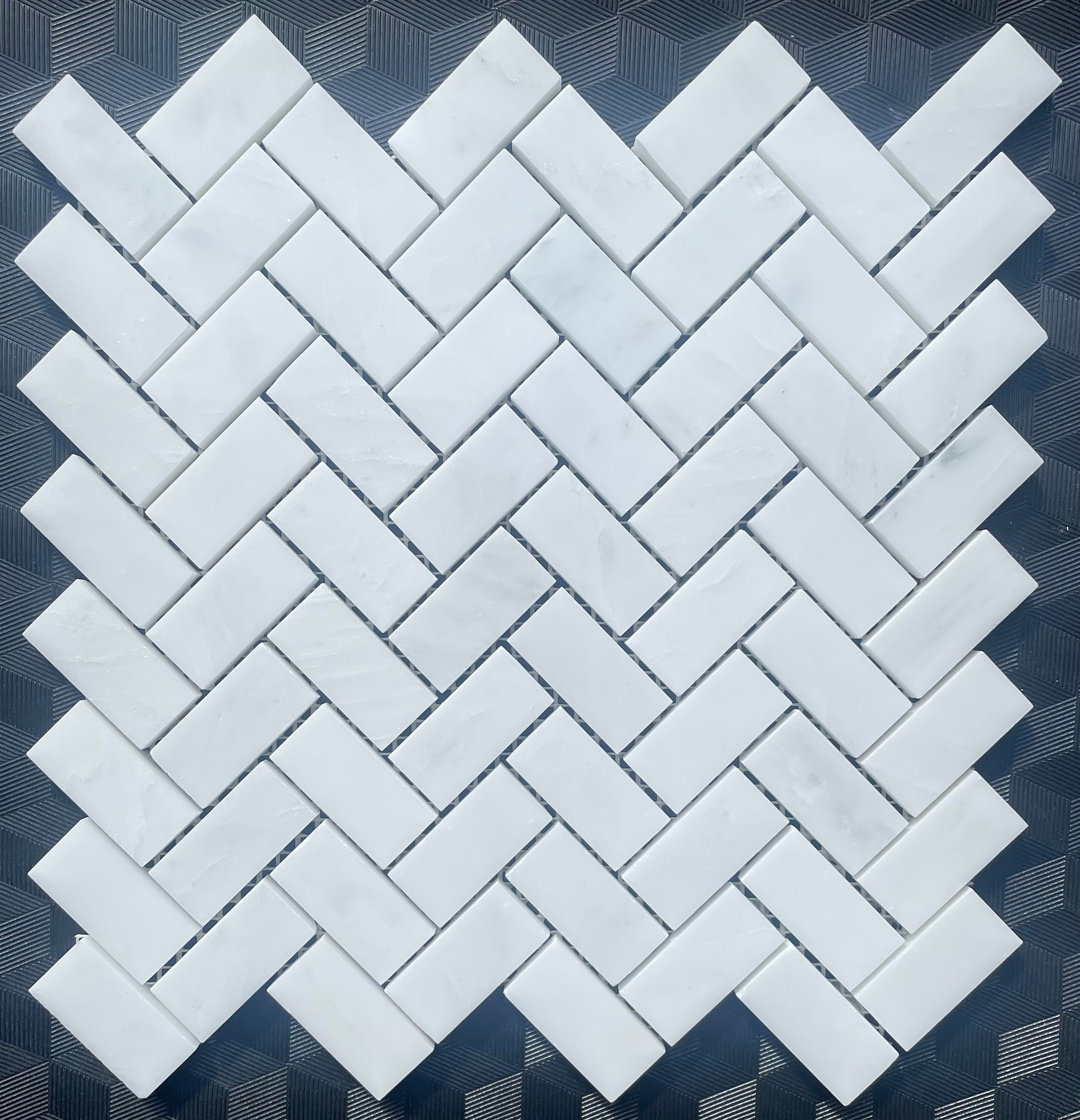 Mango Tile 1" x 2" Marble Herringbone Mosaic Wall & Floor Tile | Wayfair