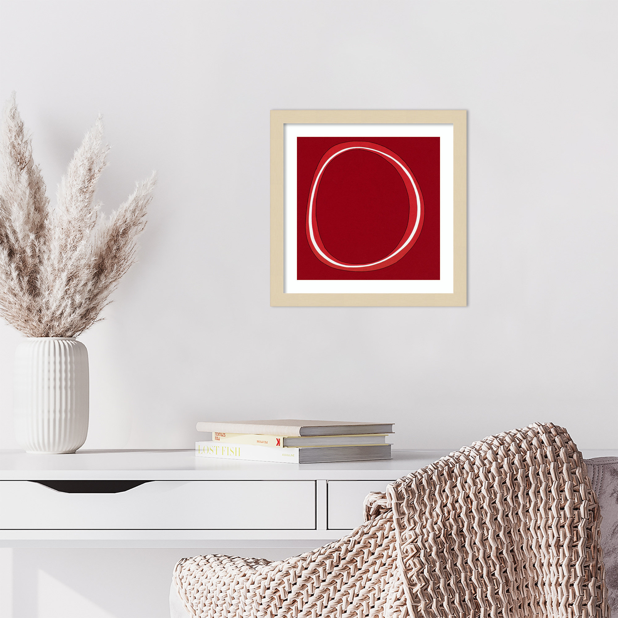 Wade Logan Alex Dunn Red Circle Framed On Paper by Alex Dunn Print ...