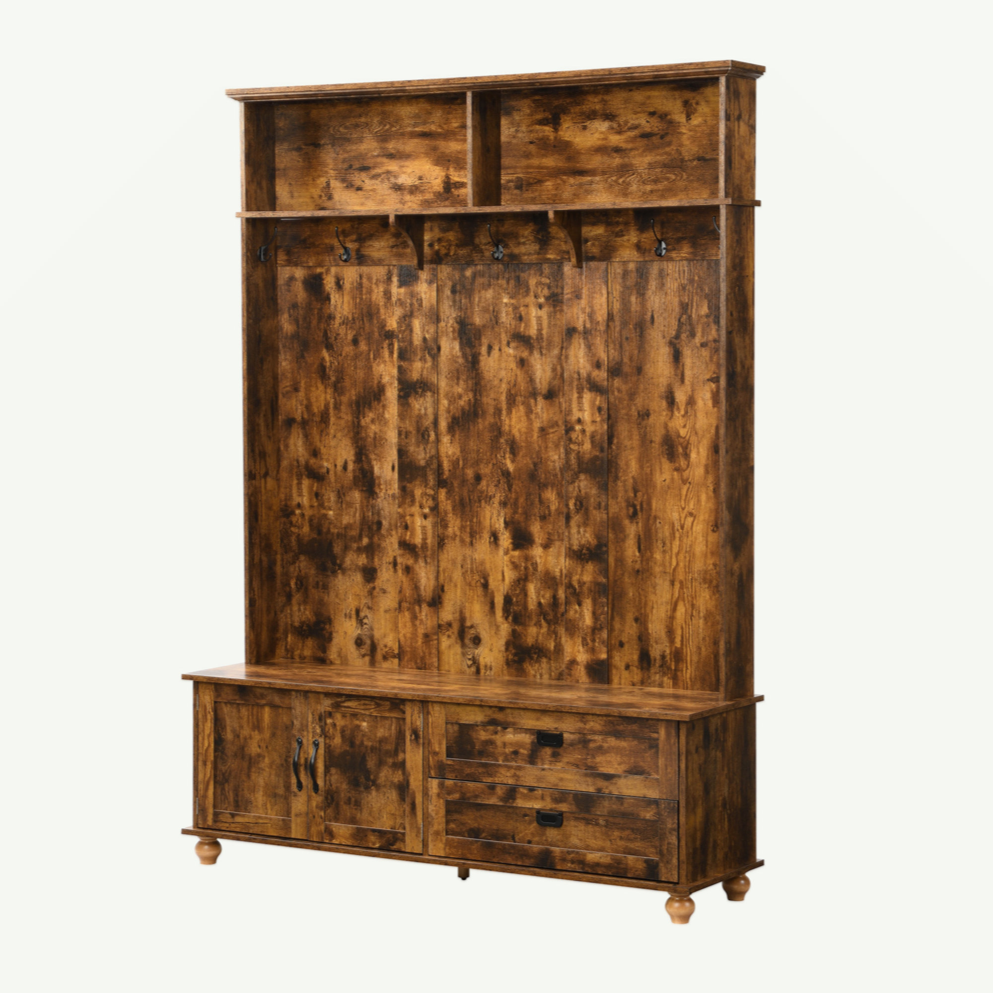 17 Stories Modern Style Hall Tree With Storage Cabinet And 2 Large ...