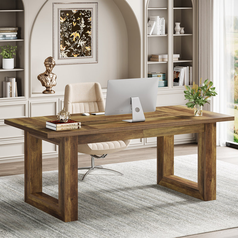 Millwood Pines 63-Inch Rectangular Wooden Executive Computer Desk | Wayfair