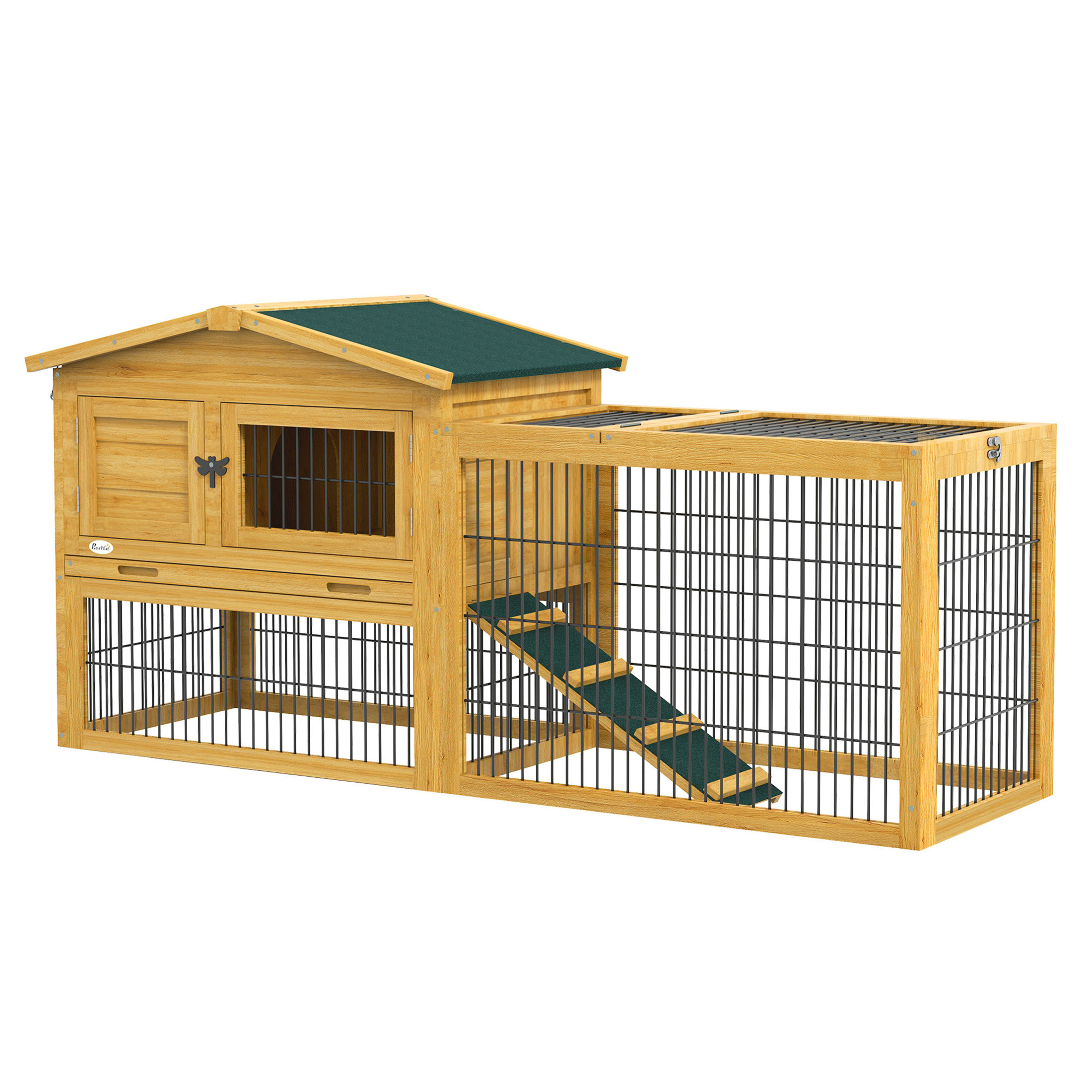 One Allium Way® 2 Levels Outdoor Rabbit Hutch with Openable Top, 59 ...