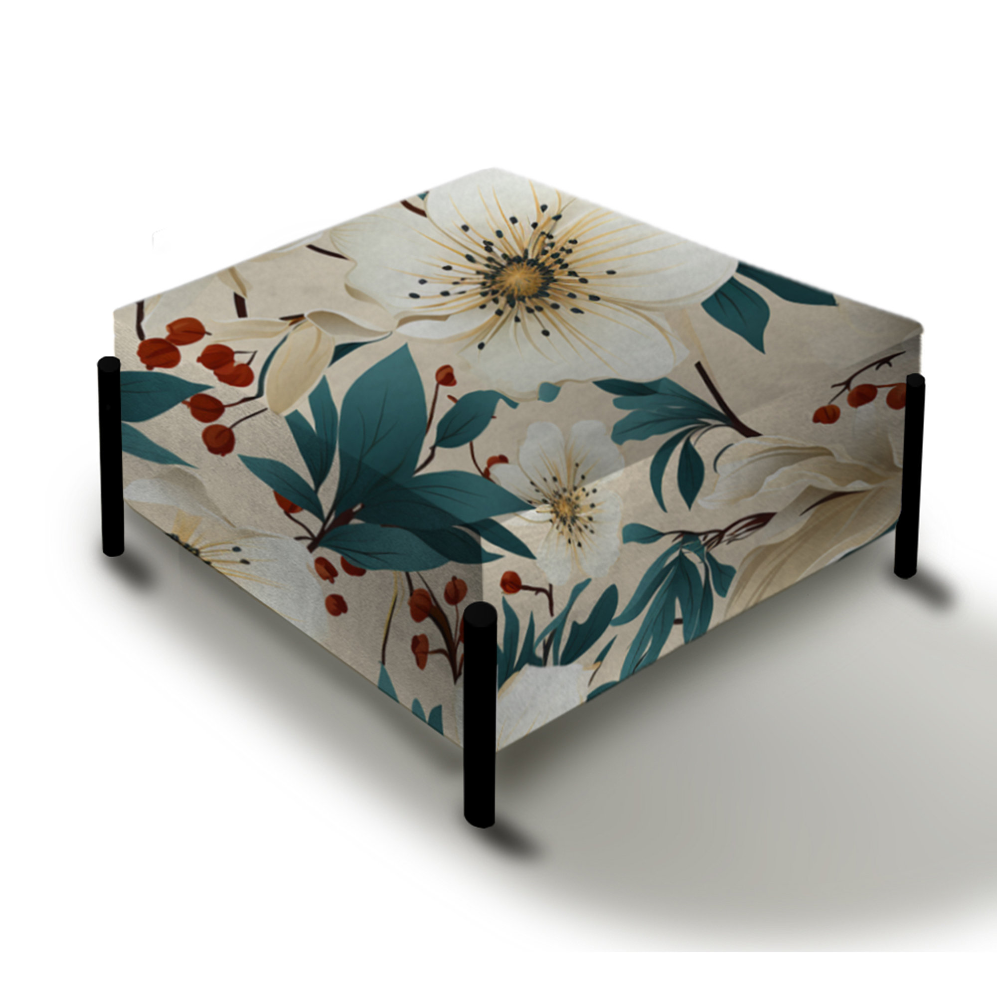 Design Art Coastal Tranquil Florals Collage Unveiled III - Floral Large ...