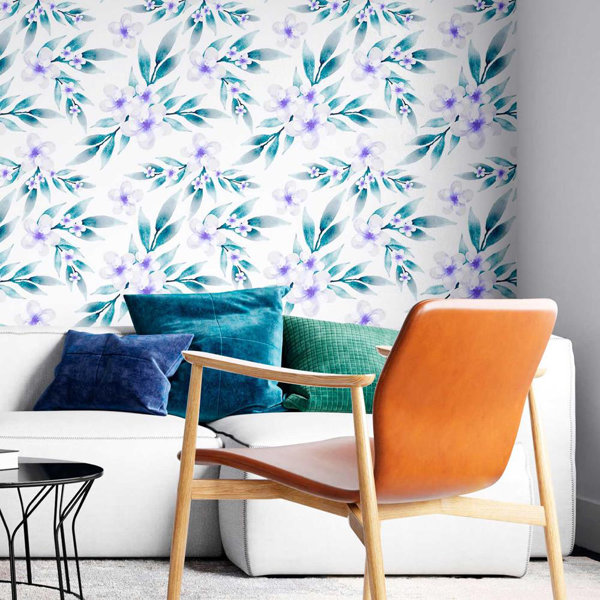 Winston Porter Dayyan Lilac Flowers 8.5' L x 24" W Peel and Stick ...