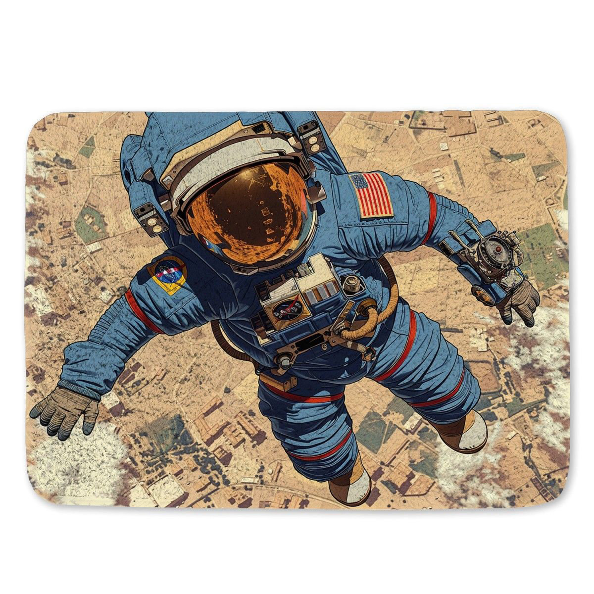 Dovecove Astronaut Bath Mat Art Bathroom Decor Space exploration ...
