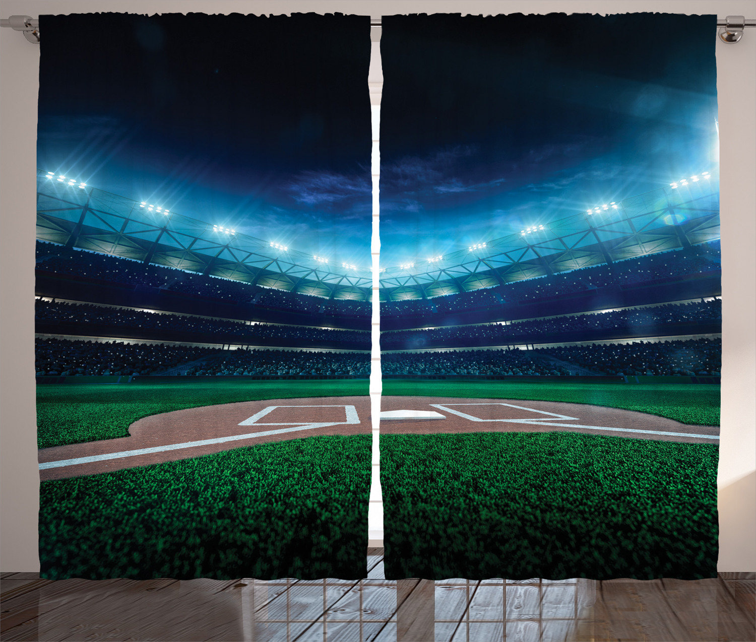 Ambesonne Baseball Semi-Sheer Rod Pocket Curtain Panels & Reviews | Wayfair