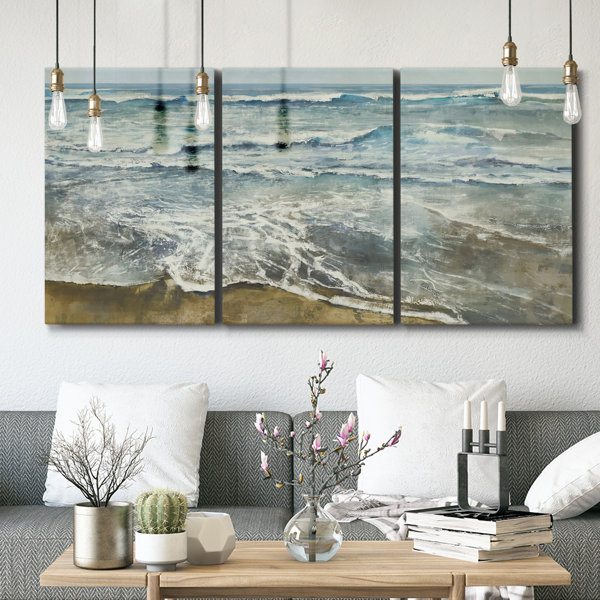 Highland Dunes Beachcombing On Canvas 3 Pieces Print | Wayfair