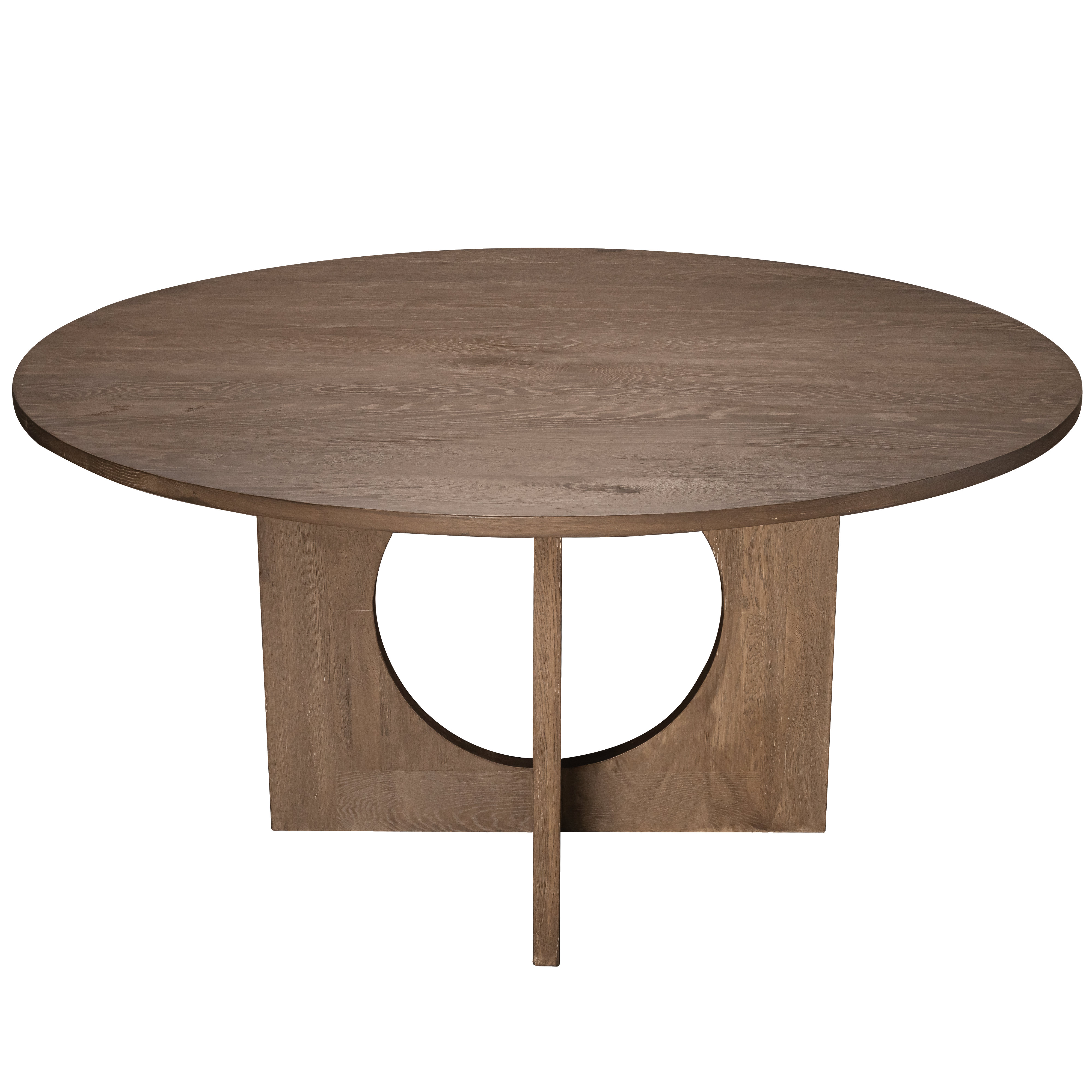 Context of Things Solid Oak Wood Curved Base Dining Table with Seating ...