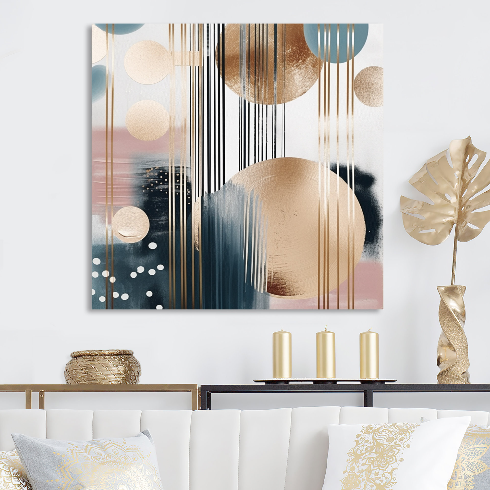 Mercer41 Soft Colors Shapes and Lines Marble III - Abstract Marble ...