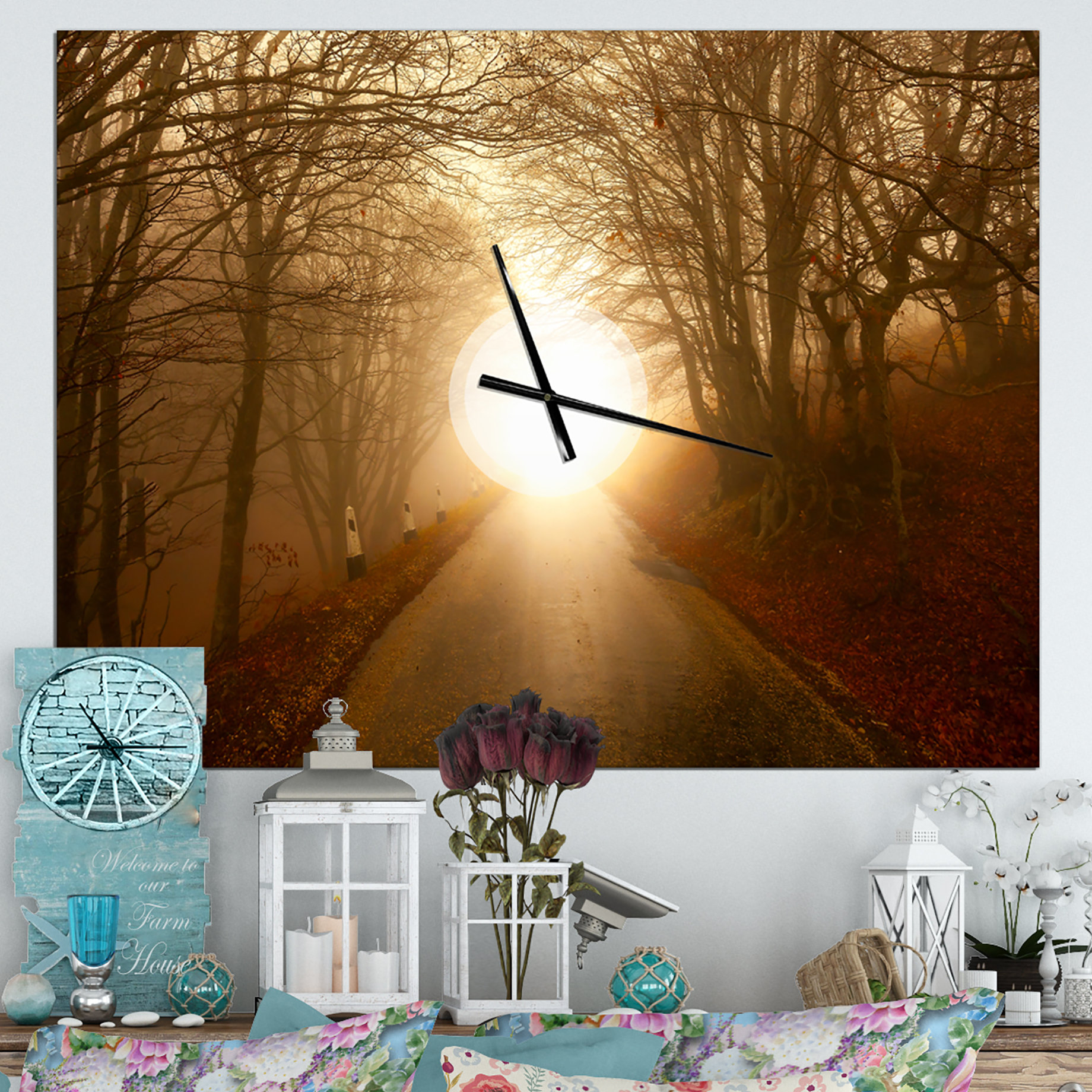 The Twillery Co.® Swigart Farmhouse Oversized Designart Path to Autumn ...