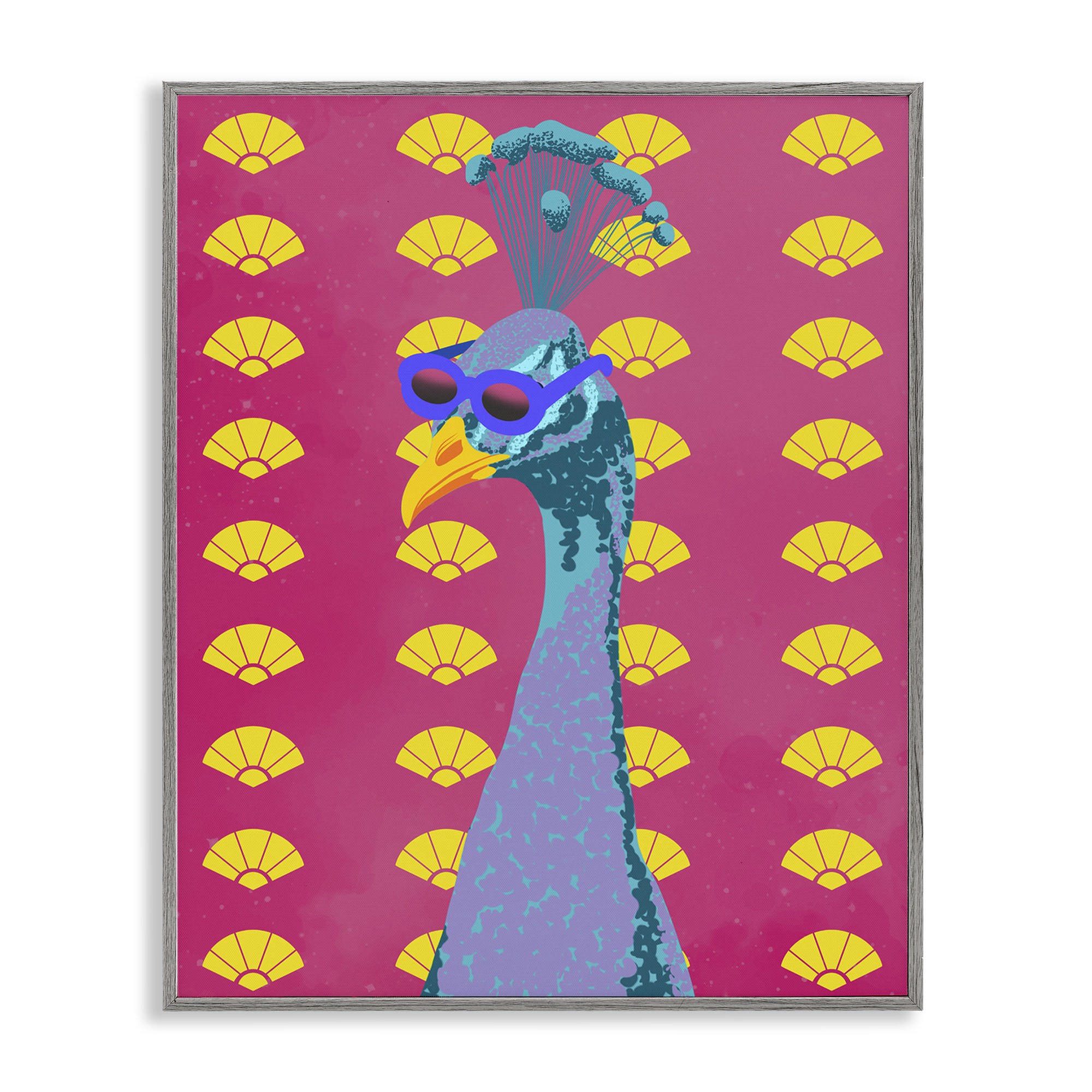 Wrought Studio™ Vibrant Mod Peacock Framed Giclee, design by Marcus ...