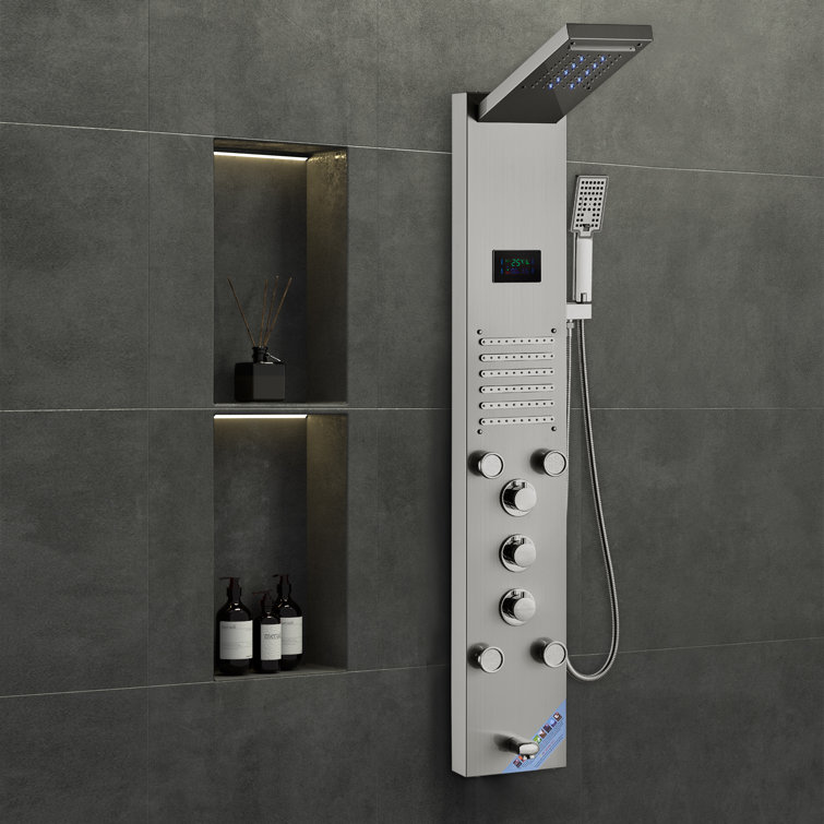 VEVOR 53.2'' Shower Panel with Full Body Shower Head | Wayfair