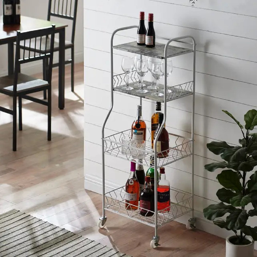 17 Stories 4 Tier Kitchen Bakers Rack, Microwave Oven Stand, Serving ...