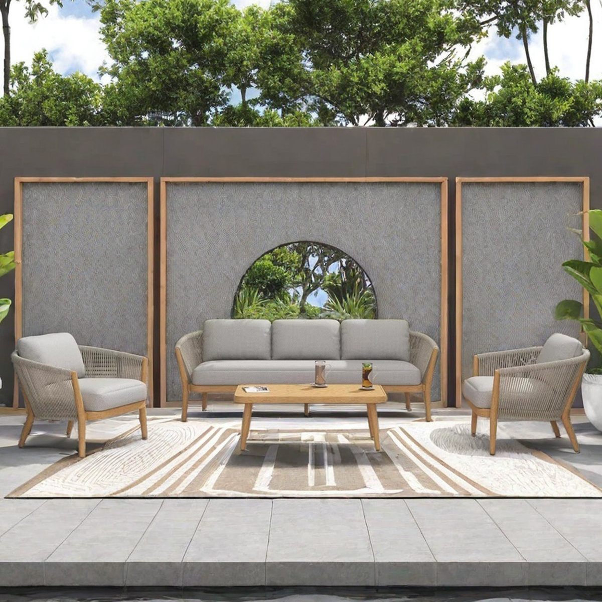 Elegant Home Furnishings.s Durable rope woven outdoor sofa aluminum ...