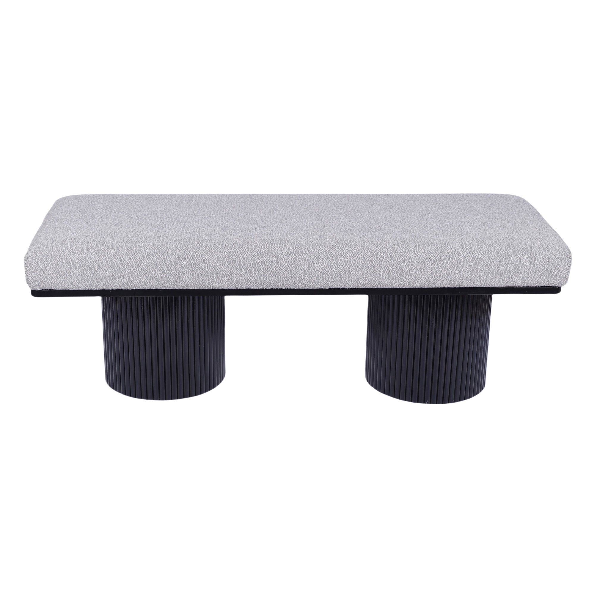 Hokku Designs Upholstered Bench With Chunky Legs Boucle Fabric ...