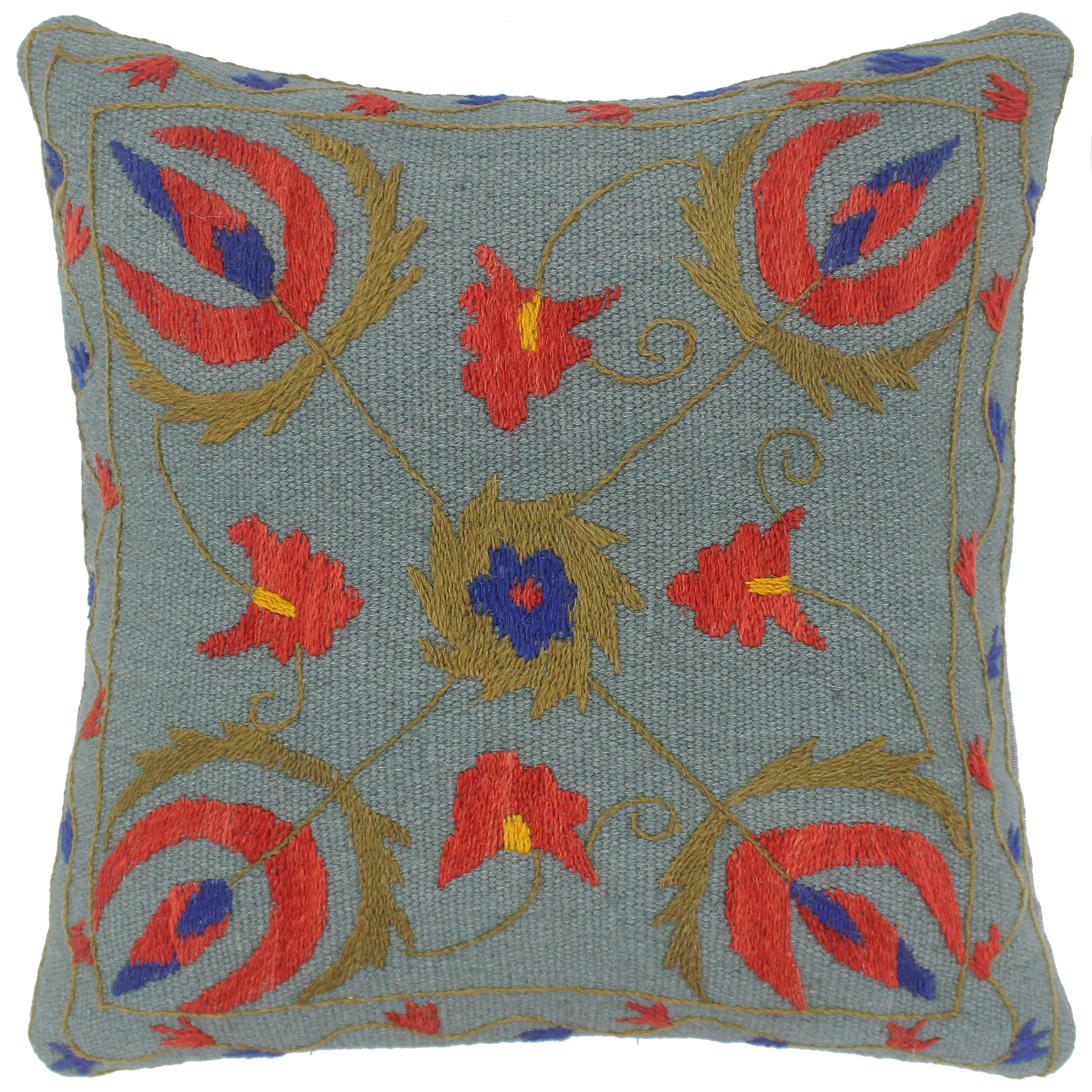 Arshs Fine Rugs Eclectic Dewar Kilim Suzani Handmade Pillow | Wayfair