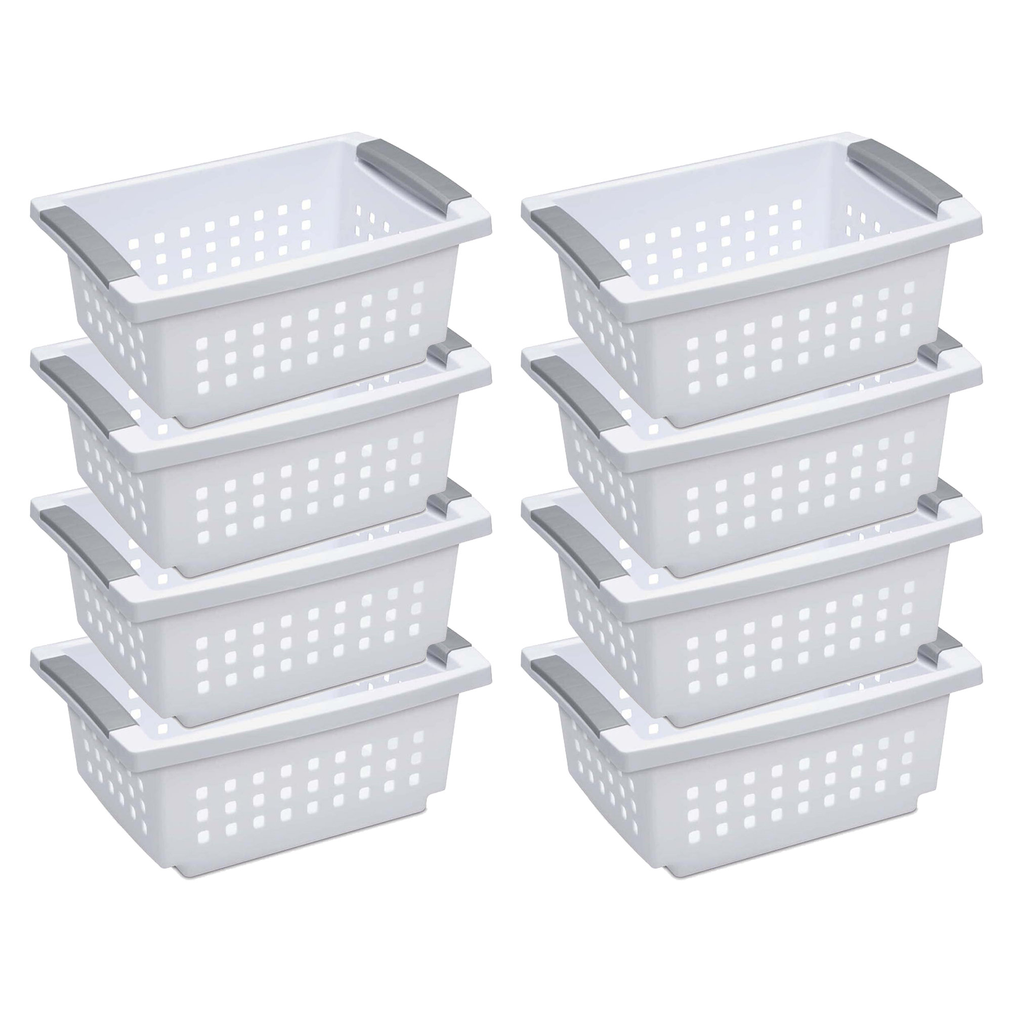 Sterilite Small Stacking Basket With Titanium Accents White Reviews