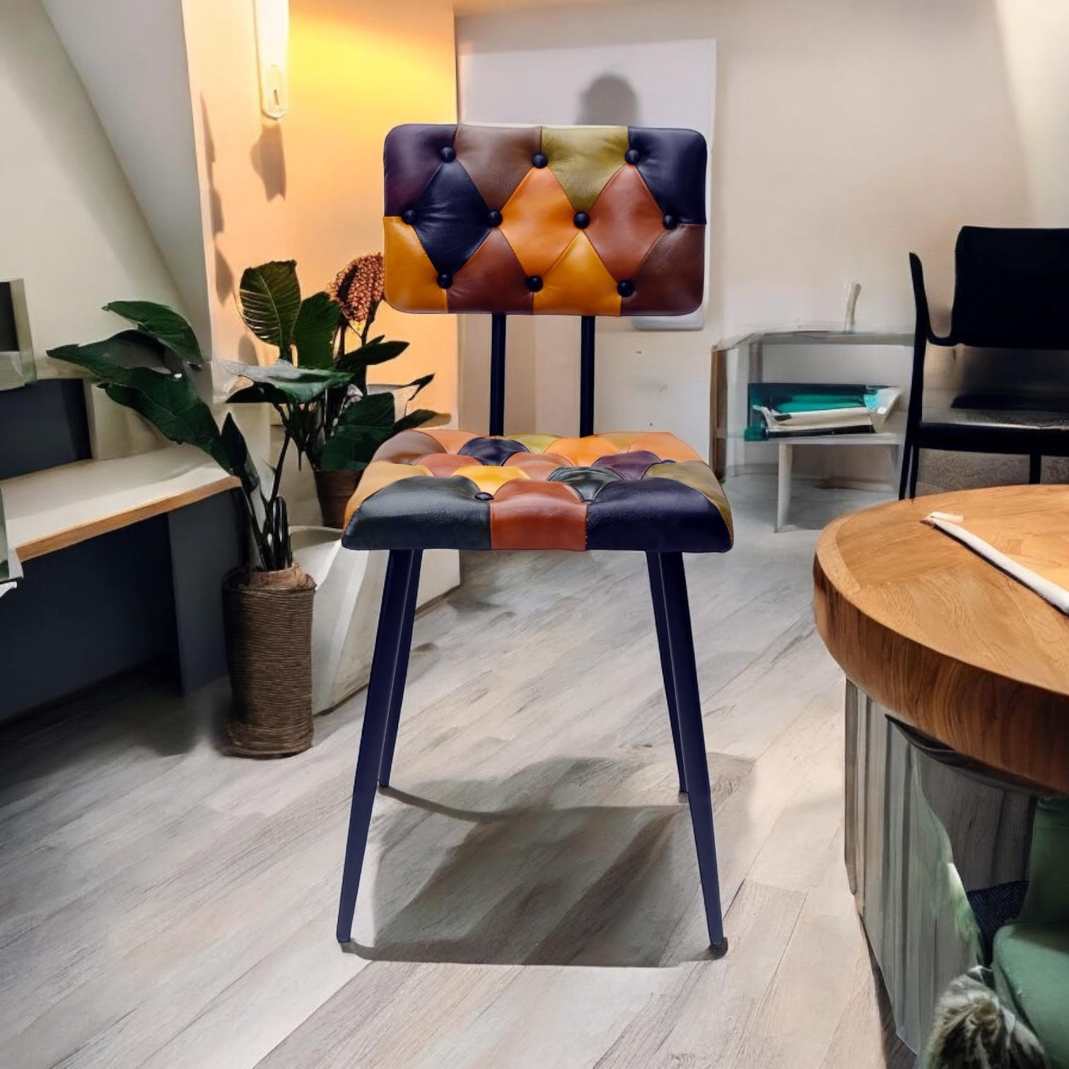 Borough Wharf Multi Coloured Leather Dining Chair | Wayfair.co.uk