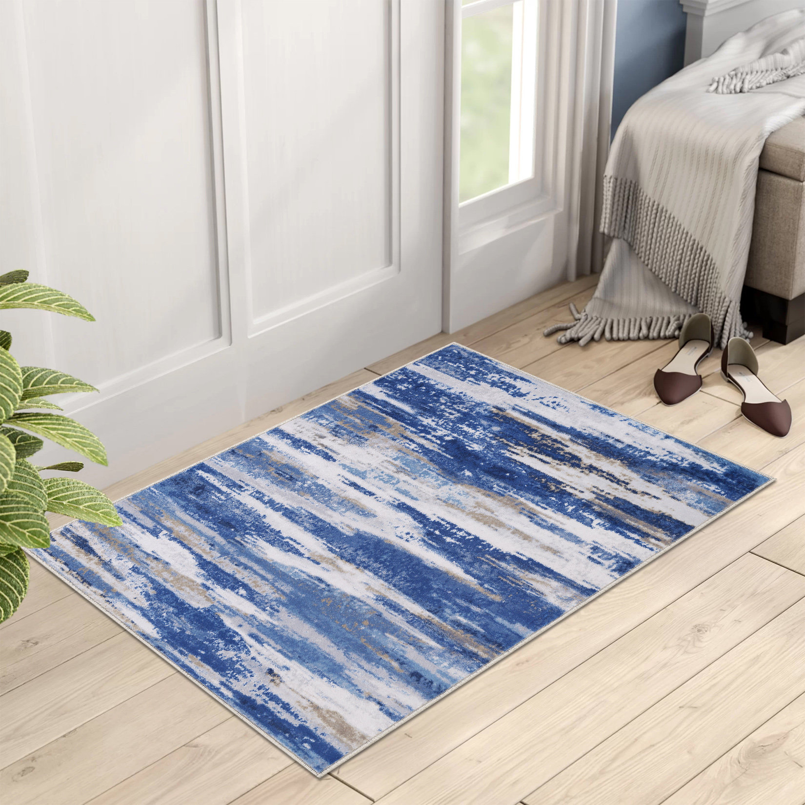 Wrought Studio™ Abstract Machine Washable Area Rug Non-Slip Rugs for ...