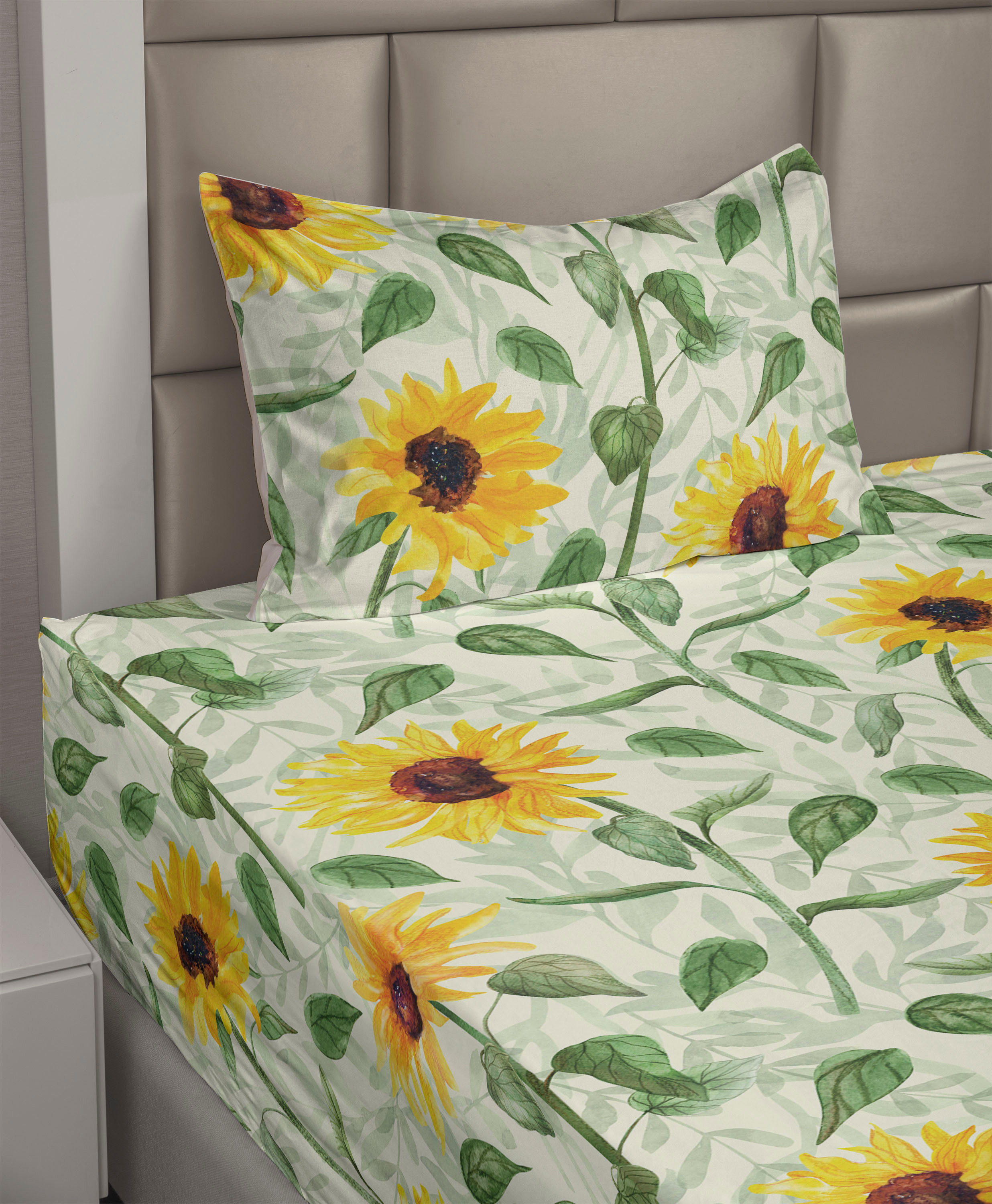 Ambesonne Sunflower Sheet Set Summer Flowers Country Earth Yellow and ...