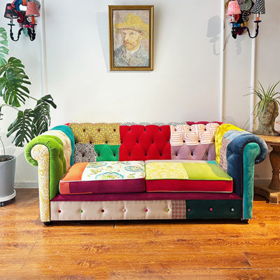 multicoloured sofa