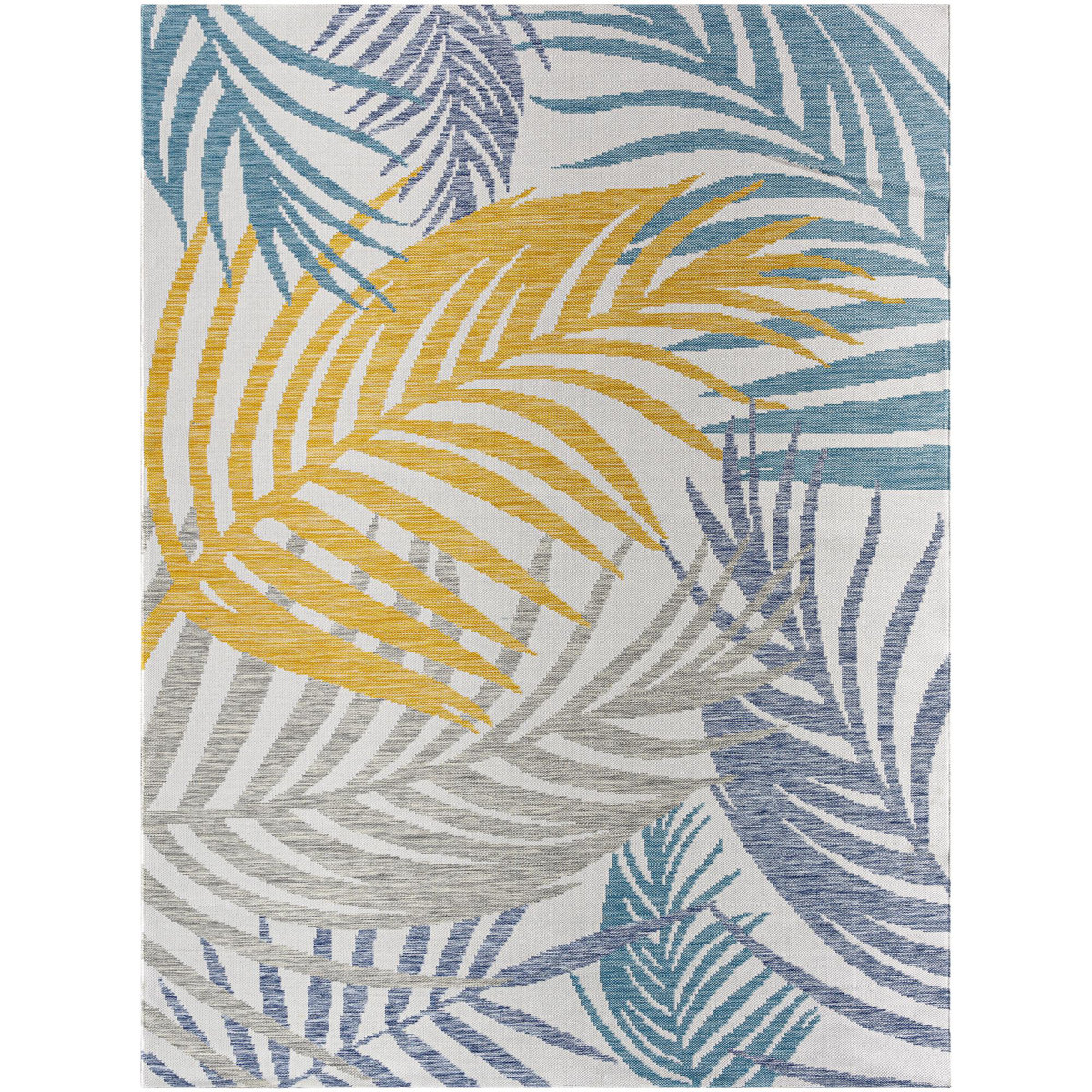 Bayou Breeze Amardo Off-White/Mustard Outdoor Area Rug | Wayfair