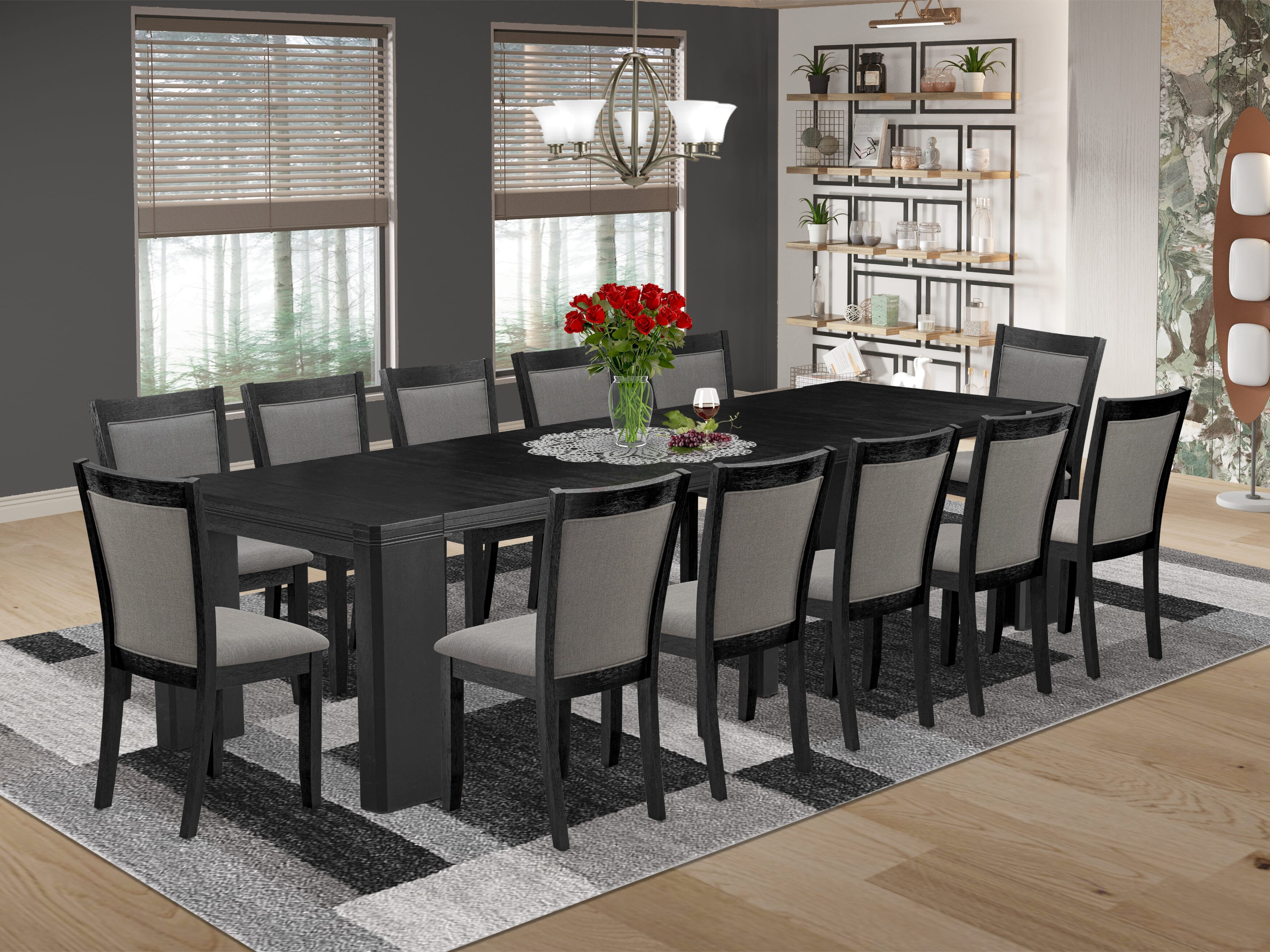 Luxe by East West Furniture 13-piece Dining Room Table Set a Xtenczar ...