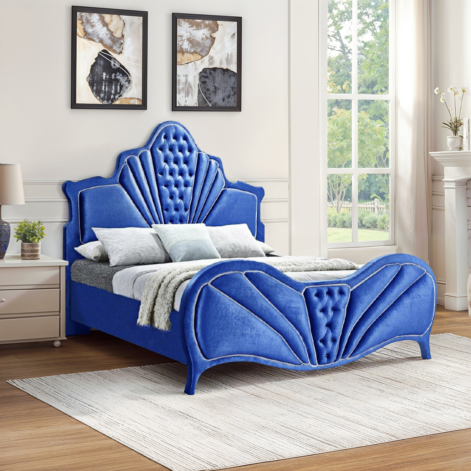 Rosdorf Park Robbie Blue Eastern King Platform Bed - Wayfair Canada