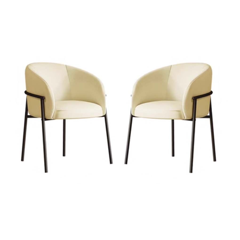 Lumina Home Faux Leather Seat Reception Chair with Metal Frame(Set of 2 ...