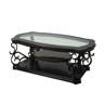 Alcott Hill® Dark Brown Cocktail Table Featuring Glass Top And Shelf ...