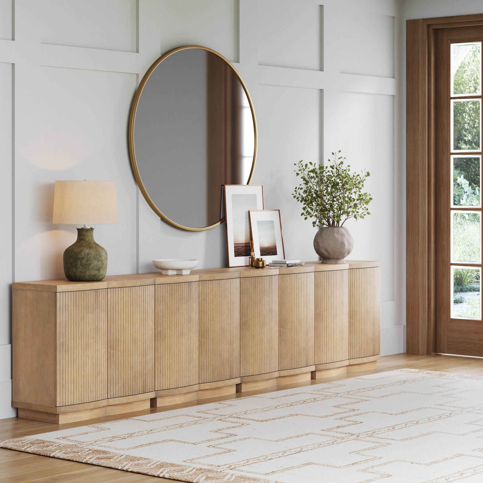 Ebern Designs Mid Century Modern Cabinet Or TV Stand Console With Solid Wood Base | Wayfair