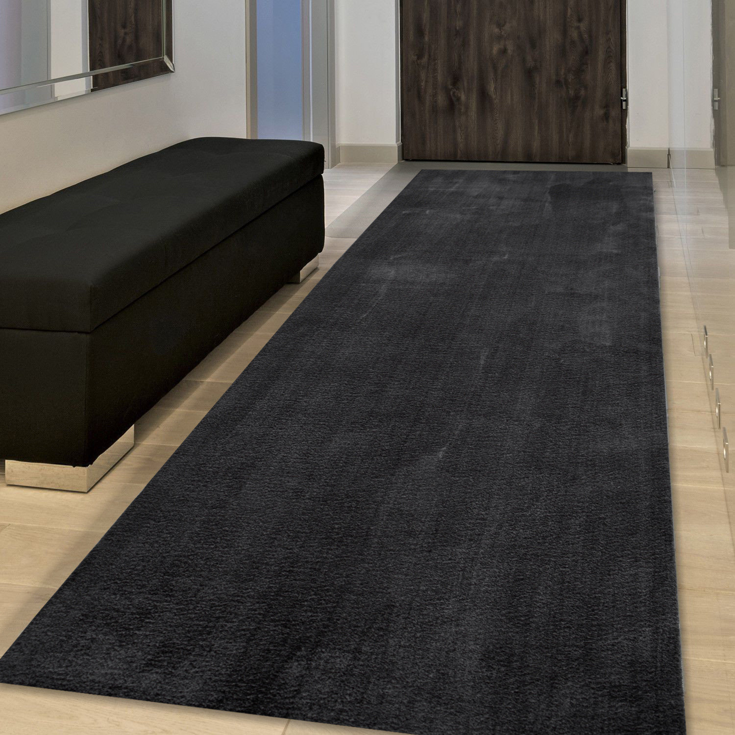 East Urban Home Moana Solid Color Machine Woven Polyester Area Rug in ...