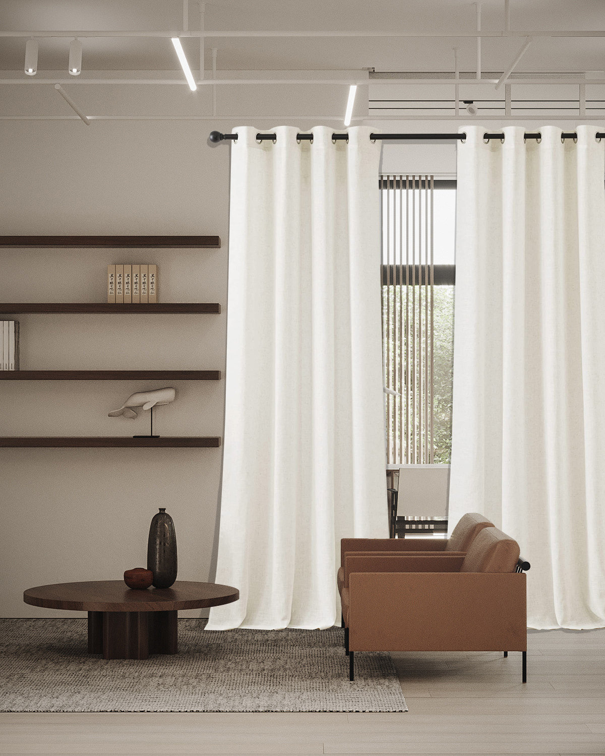 Hokku Designs Meiah Polyester Blend Semi-Sheer Curtain Pair | Wayfair