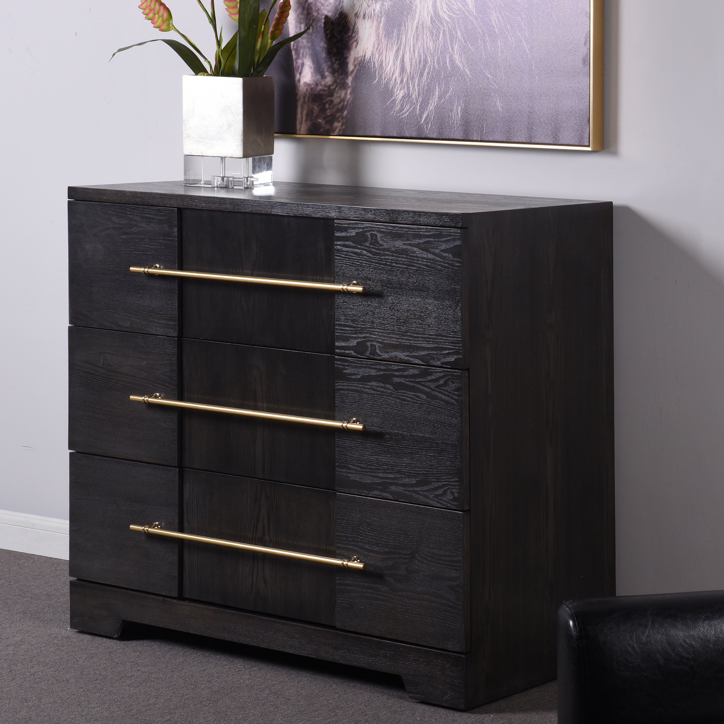 Everly Quinn Olallo Solid Wood 3 - Drawer Accent Chest | Wayfair