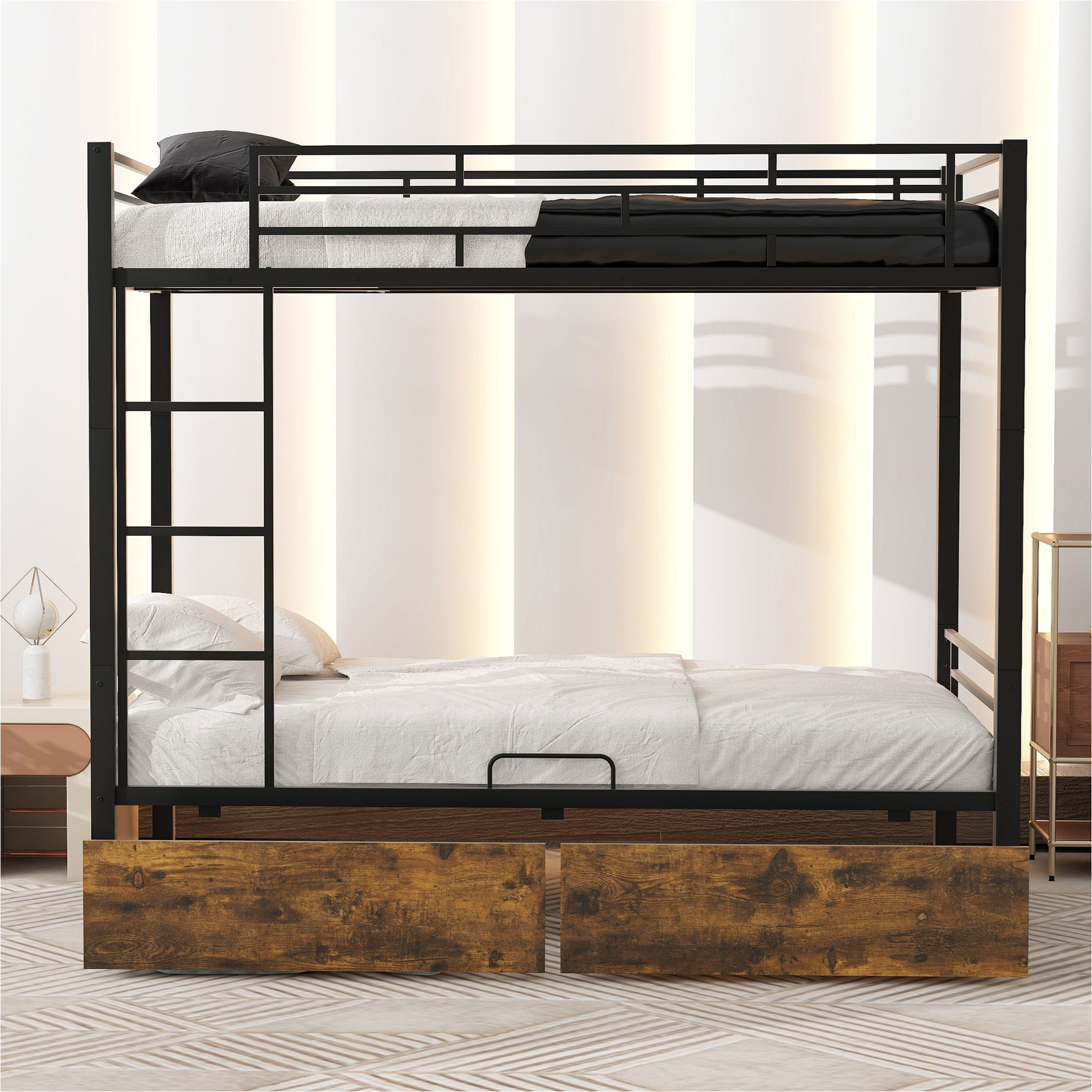 Mason & Marbles Metal Bunk Bed With Drawers, Twin - Wayfair Canada