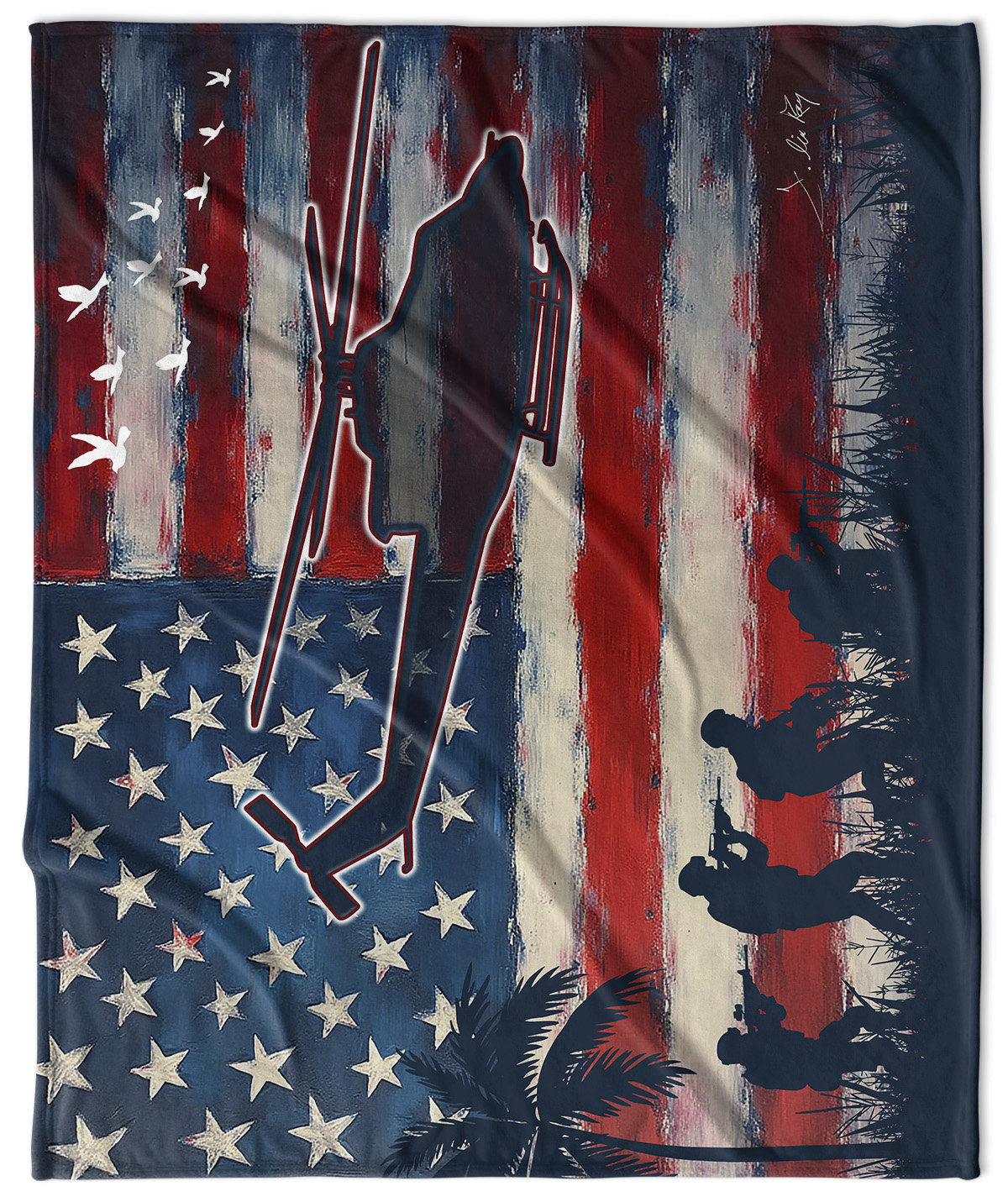 HeartBeat Studios The Shadows Of Freedom Velveteen Blanket | Wayfair