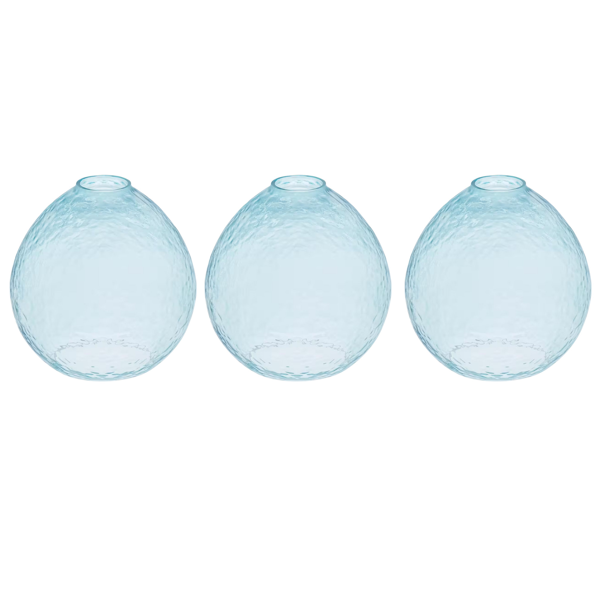 George Oliver 7.16 In. Blue Bubble Glass Globe Pendant Lamp Shade, 3 ...