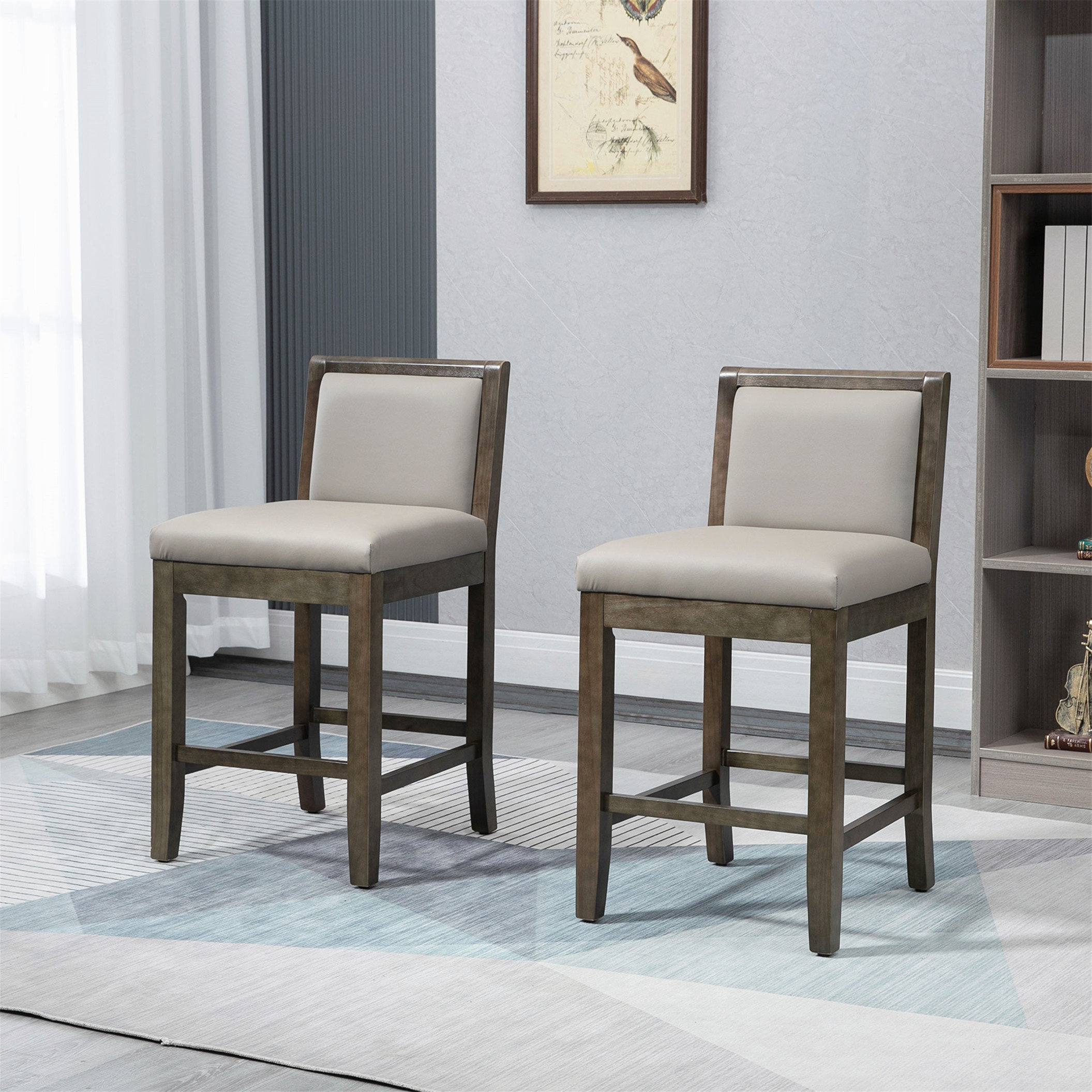 Red Barrel Studio® Set of 2 Stylish Counter Height Bar Stools with ...