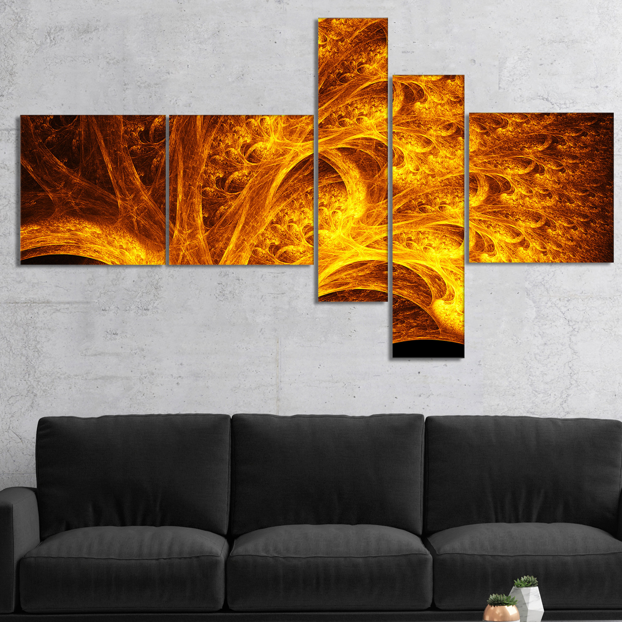 East Urban Home 'Magical Yellow Psychedelic Tree' Graphic Art Print ...