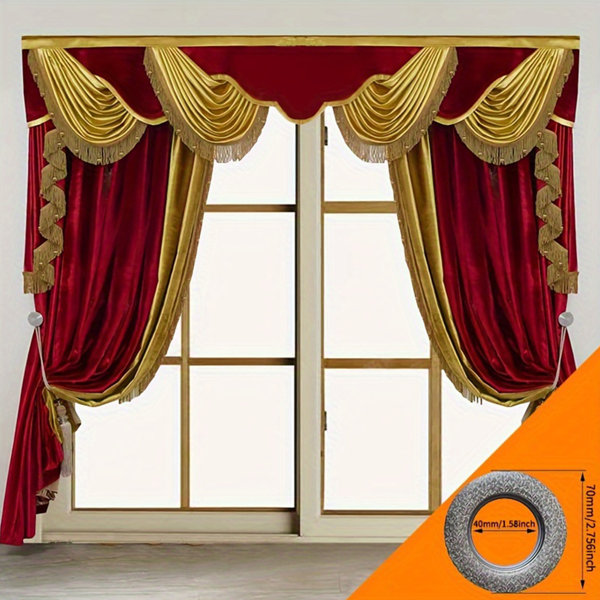 Rosdorf Park American Thick Velvet Red High-end Curtain Fabric Finished ...