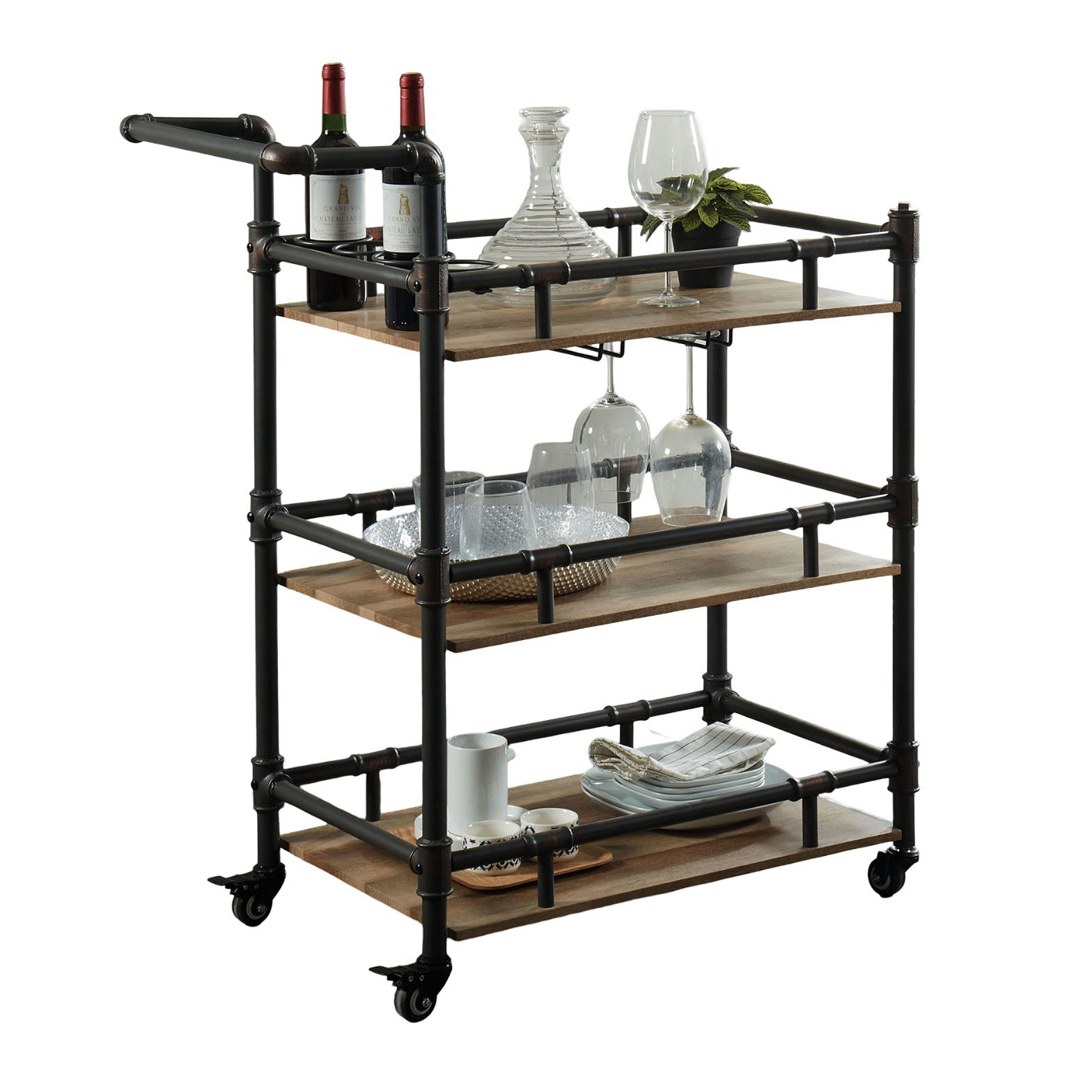 Ophelia & Co. Industrial Style Inspired Design 1Pc Serving Cart 3-Tier ...