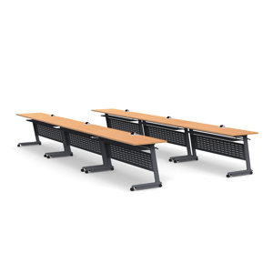 TeamWORK Tables 12 Person Training Meeting Seminar 6 Piece Tables Set ...