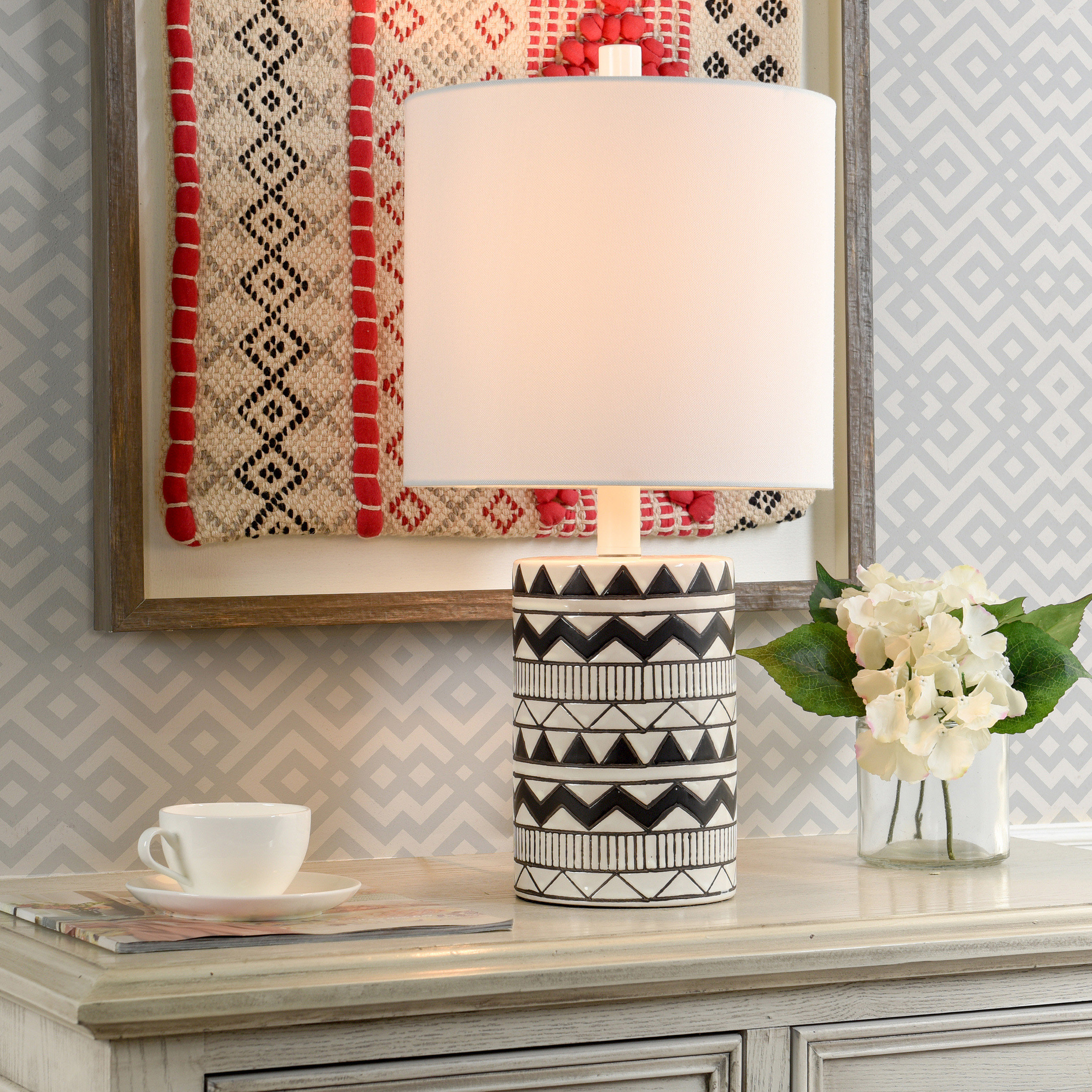 Ebern Designs Burdman 19.25" Black/White Table Lamp & Reviews - Wayfair ...